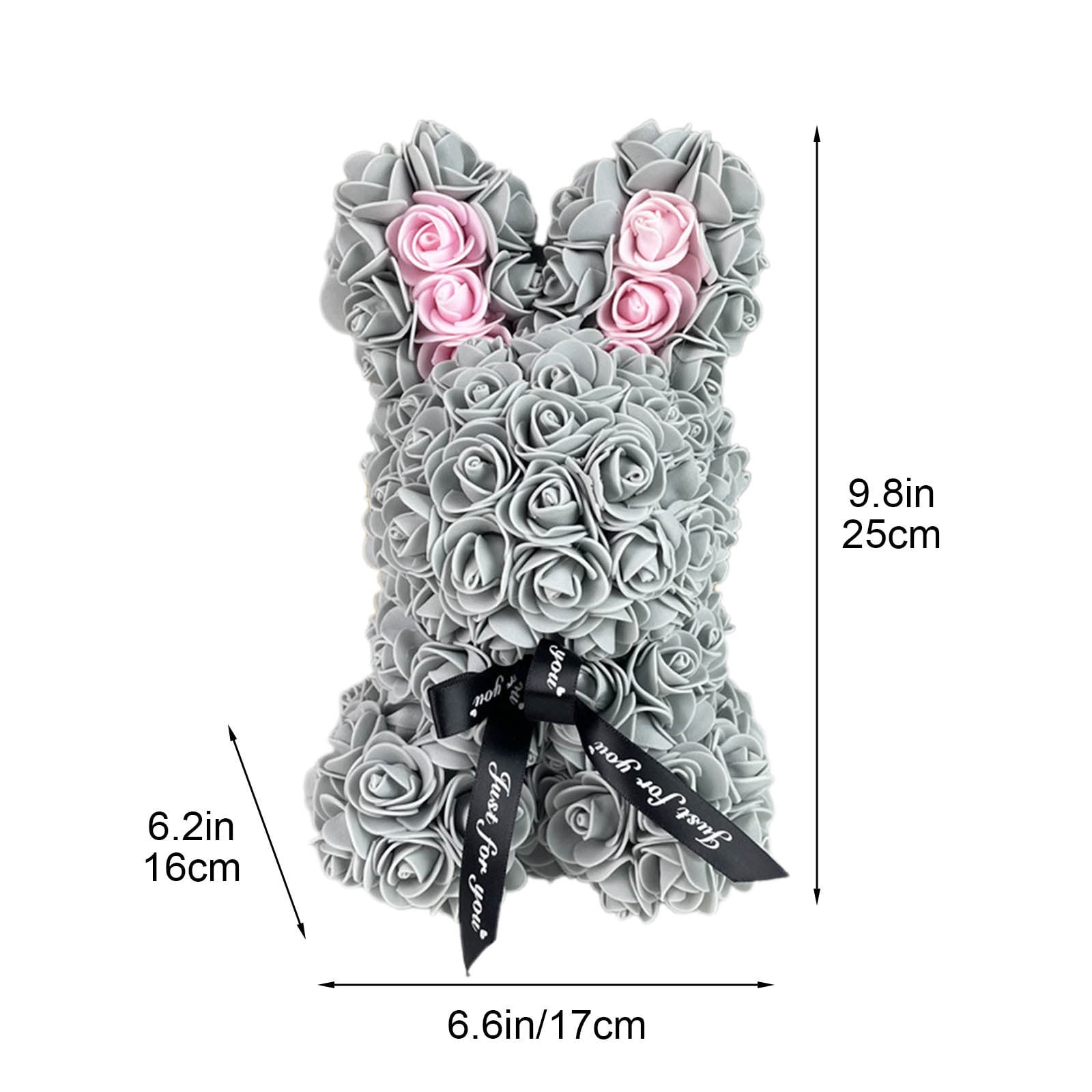 Rose Bear Rose Teddy Bear Flower Gift Black Box for Valentines Gifts ...