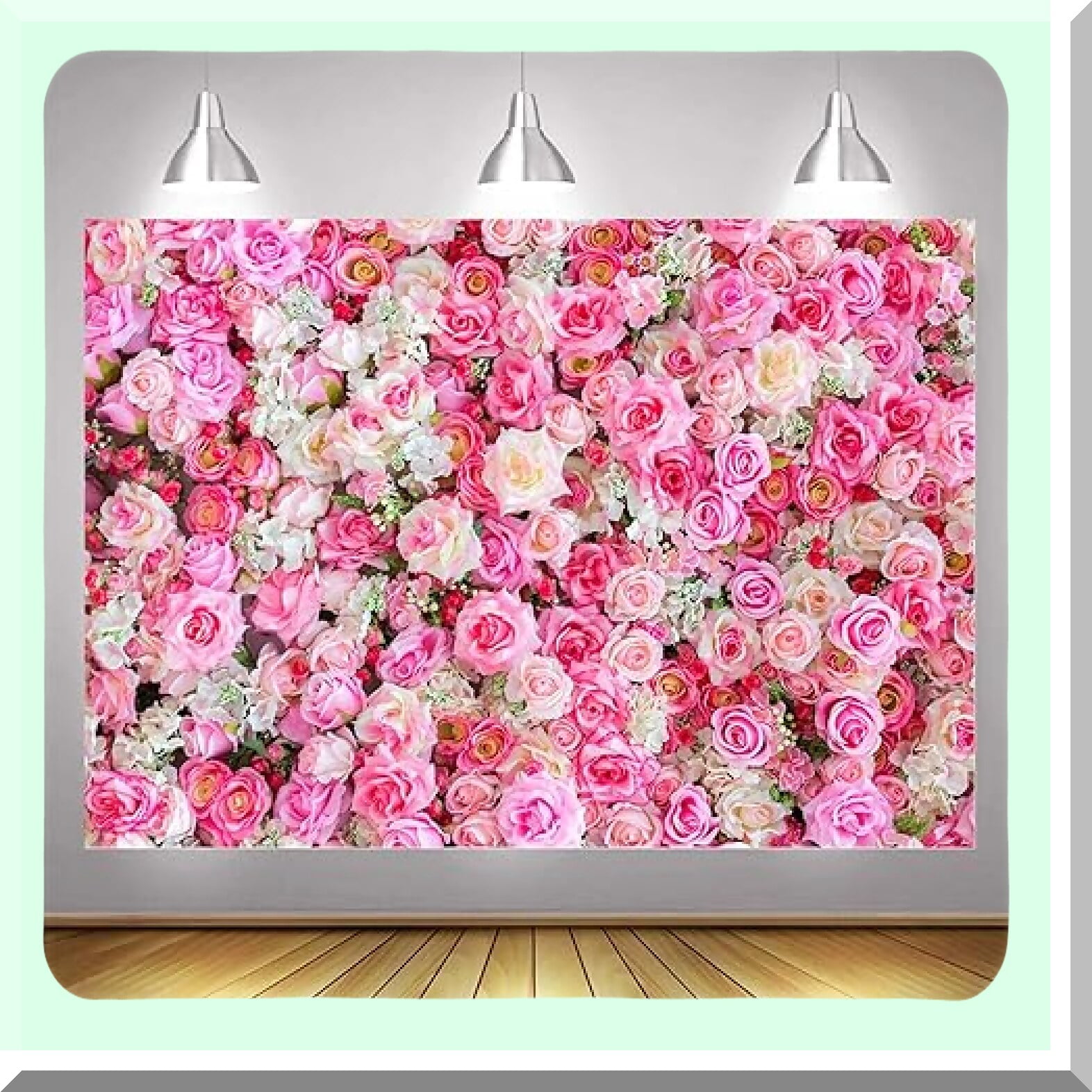 Rose Bloom Photo Backdrop - Wedding Bridal Shower Birthday Party Decor ...