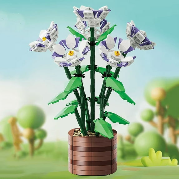 Rose Bonsai Building Brick Potted Flower F07M9-10(101) - Walmart.com