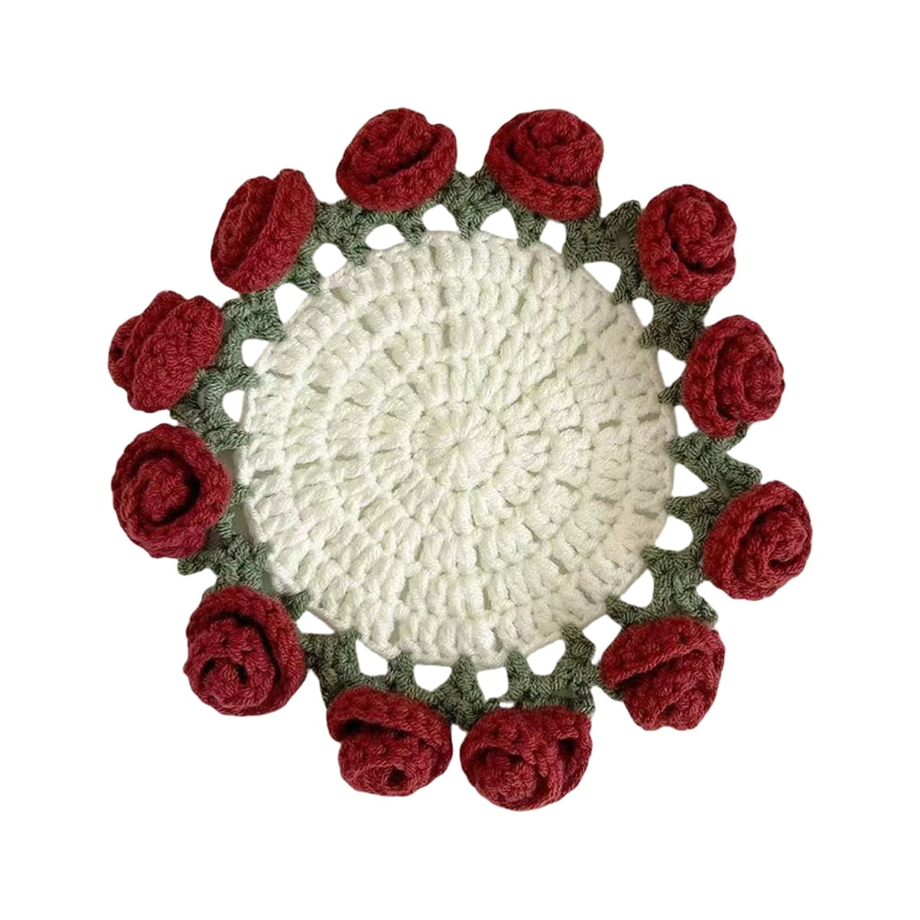 Rose Bouquet Crochet Coaster Kits Flower Coaster Crochet Starter Kits ...