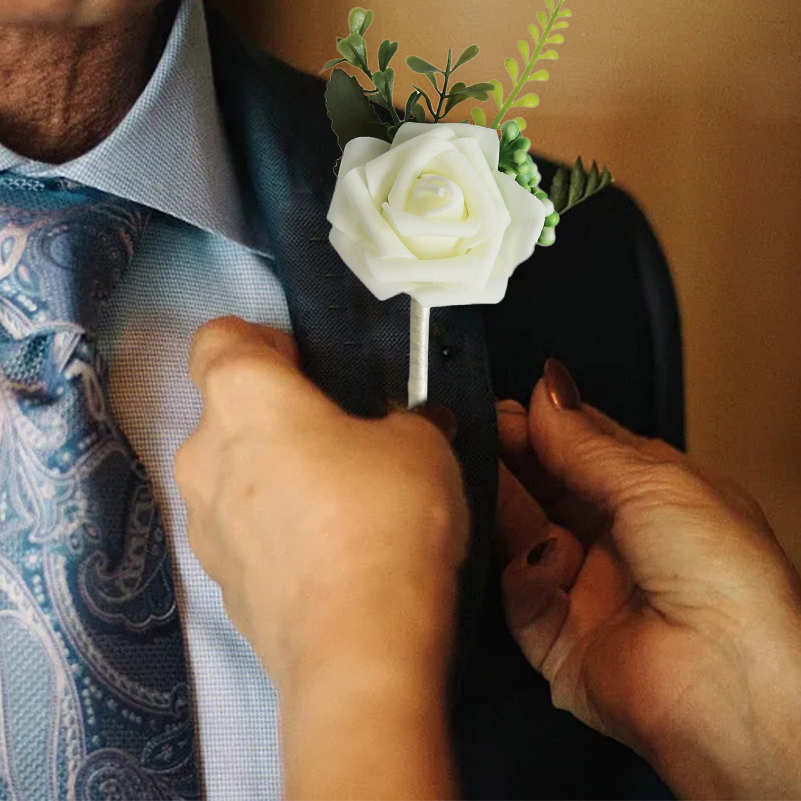 Rose Boutonniere For Men Groom And Man Boutonnieres With Artificial ...