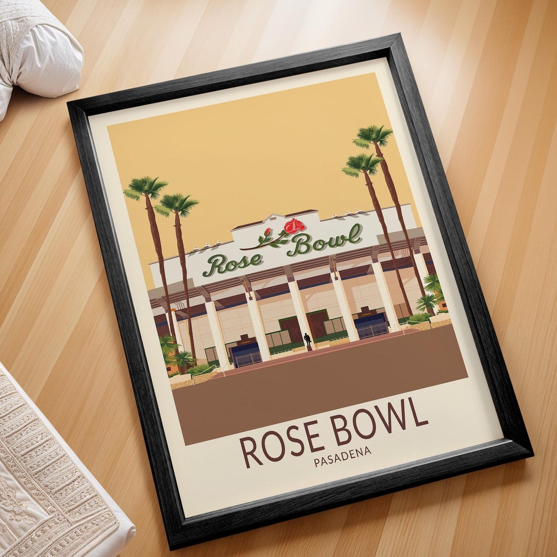 Rose Bowl Football Poster, Pasadena Football Stadium Wall Art Print ...