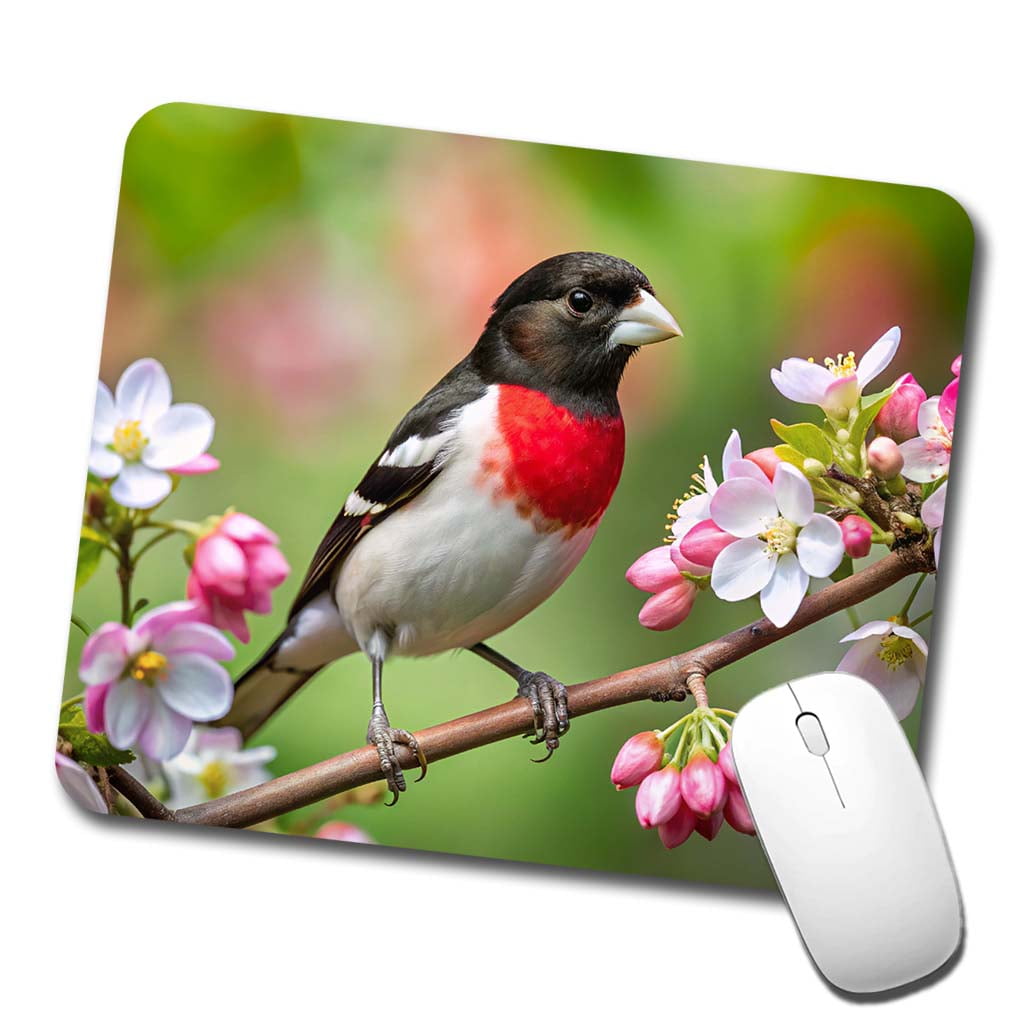 Rose Breasted Grosbeak Backyard Bird Mouse Pad Low Profile Gaming Mat ...