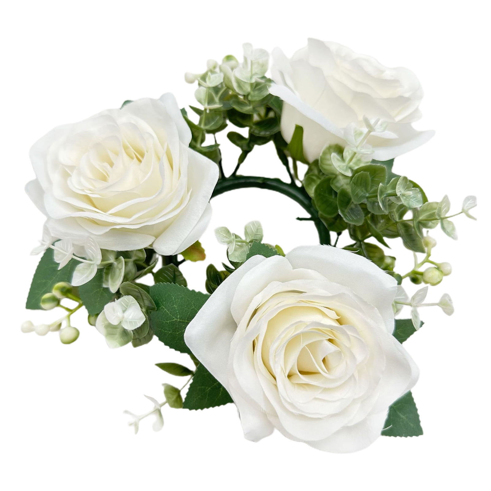 Rose Candle Rings, Candle Rings For Pillars, Artificial Flowers Candle ...