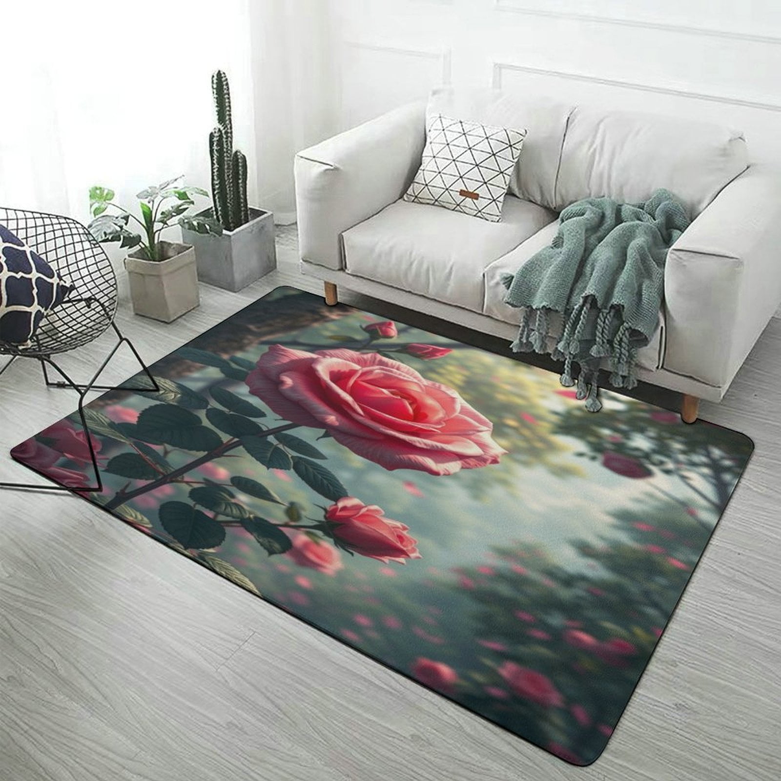 Rose Carpet for Living Room Luxury Home Rations Sofa Coffee Table Large ...