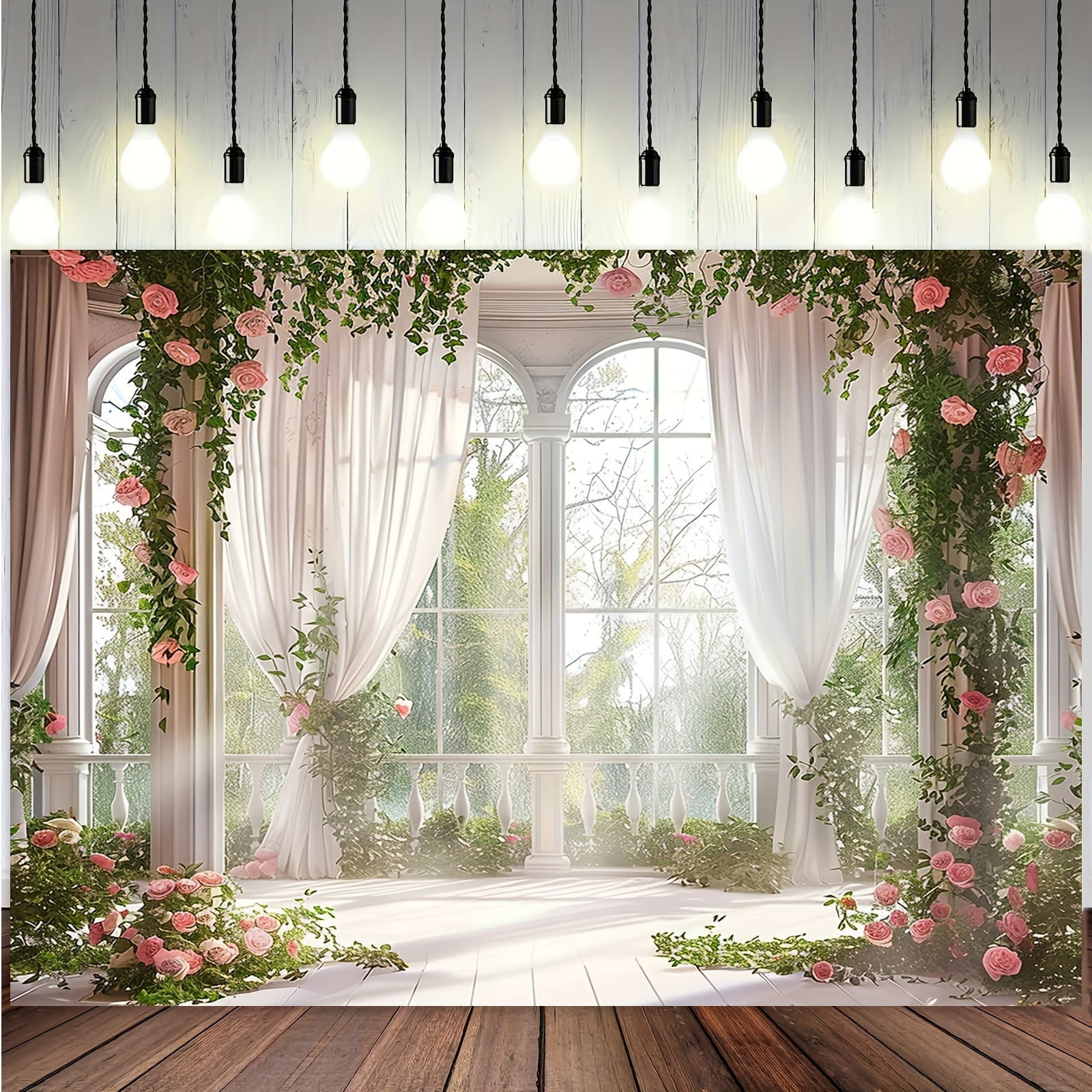 Rose Castle Photography Backdrop Rose Castle Floral Bridal Shower ...
