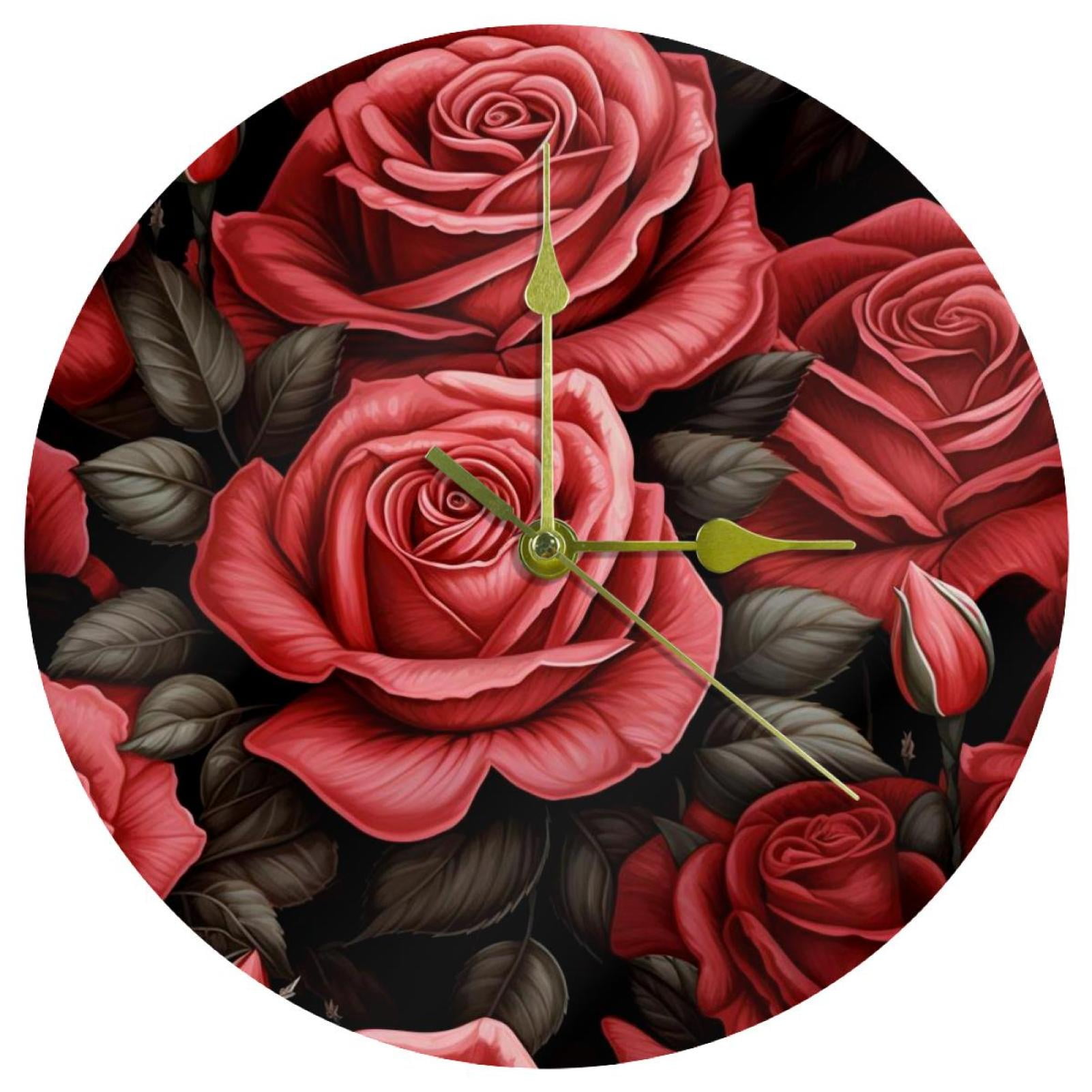 Rose Circular Acrylic Wall Clock - Stylish Home Decor for a Timeless ...