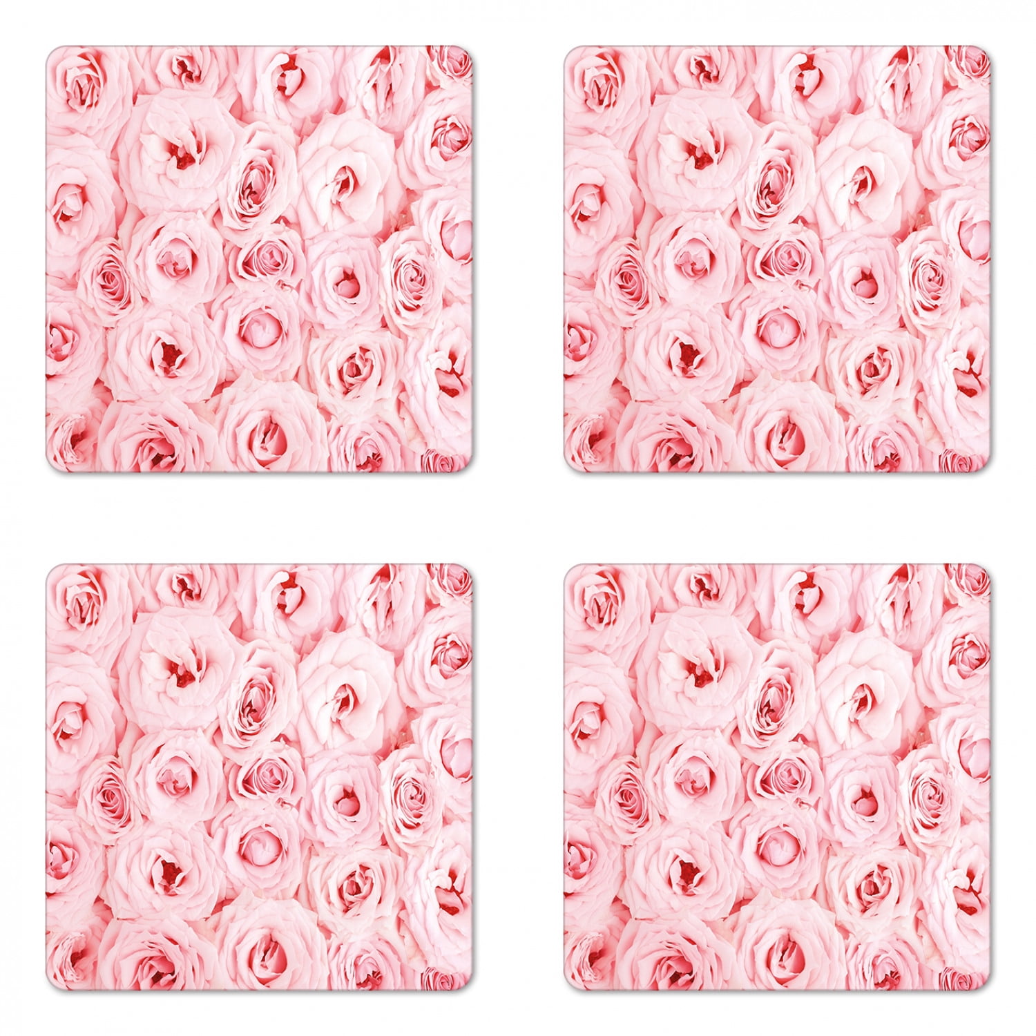 Rose Coaster Set of 4, Fresh Garden Scenic Seasonal Yard Vegetation ...