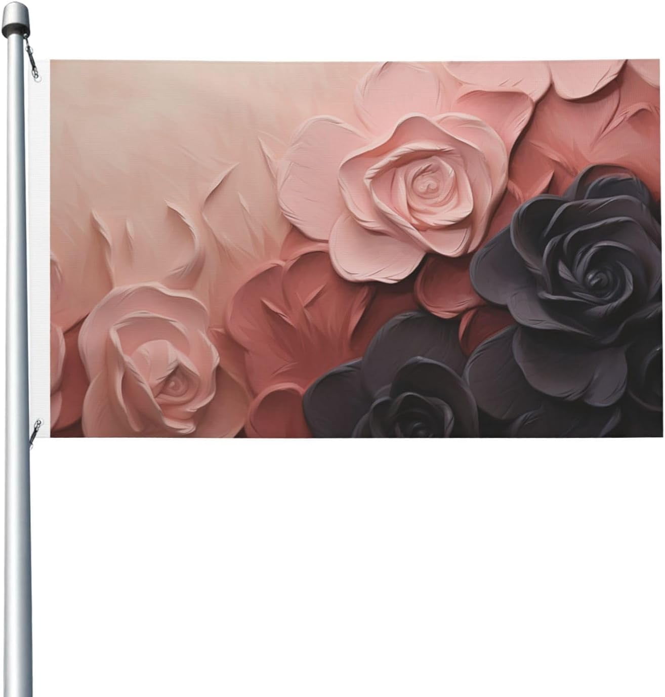 Rose Color Blush and Black Flag 3x5 ft Flags for Outside Funny Banner ...