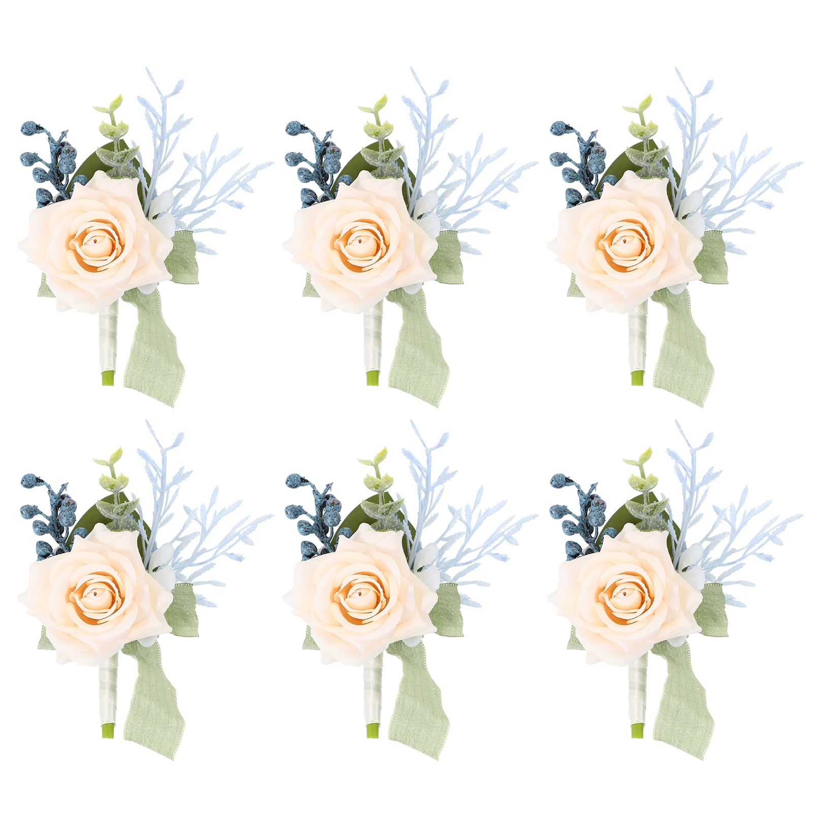 Rose Corsage for Groom Bride Groomsmen Wedding Party Graduation Cream ...