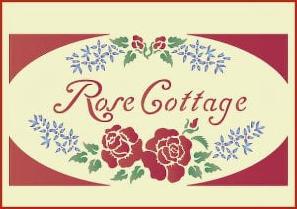 Rose Cottage Sign Stencil - Victorian Baroque Victorian Deco Vintage DIY Art & Craft Reusable ...