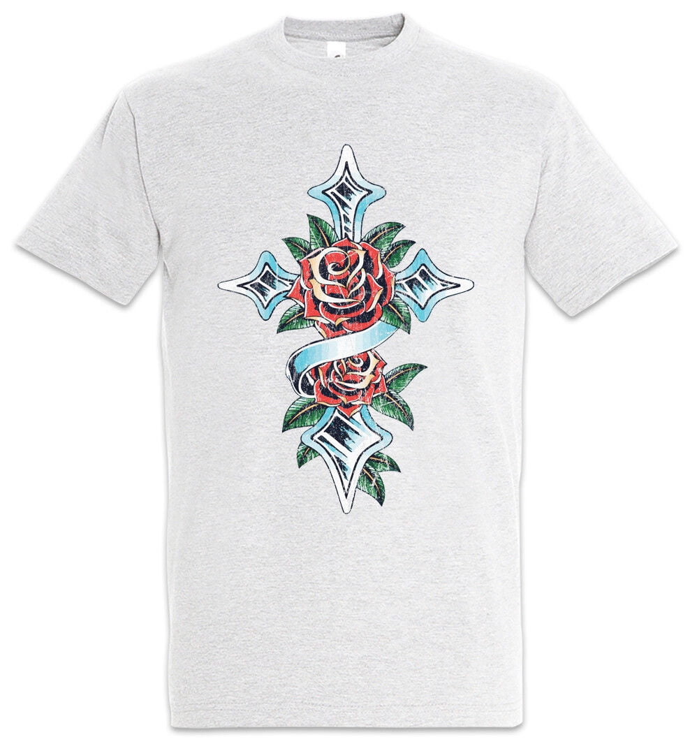 Rose Cross I T-Shirt Symbol Tattoo Sign Roses Christian Christ Artist ...