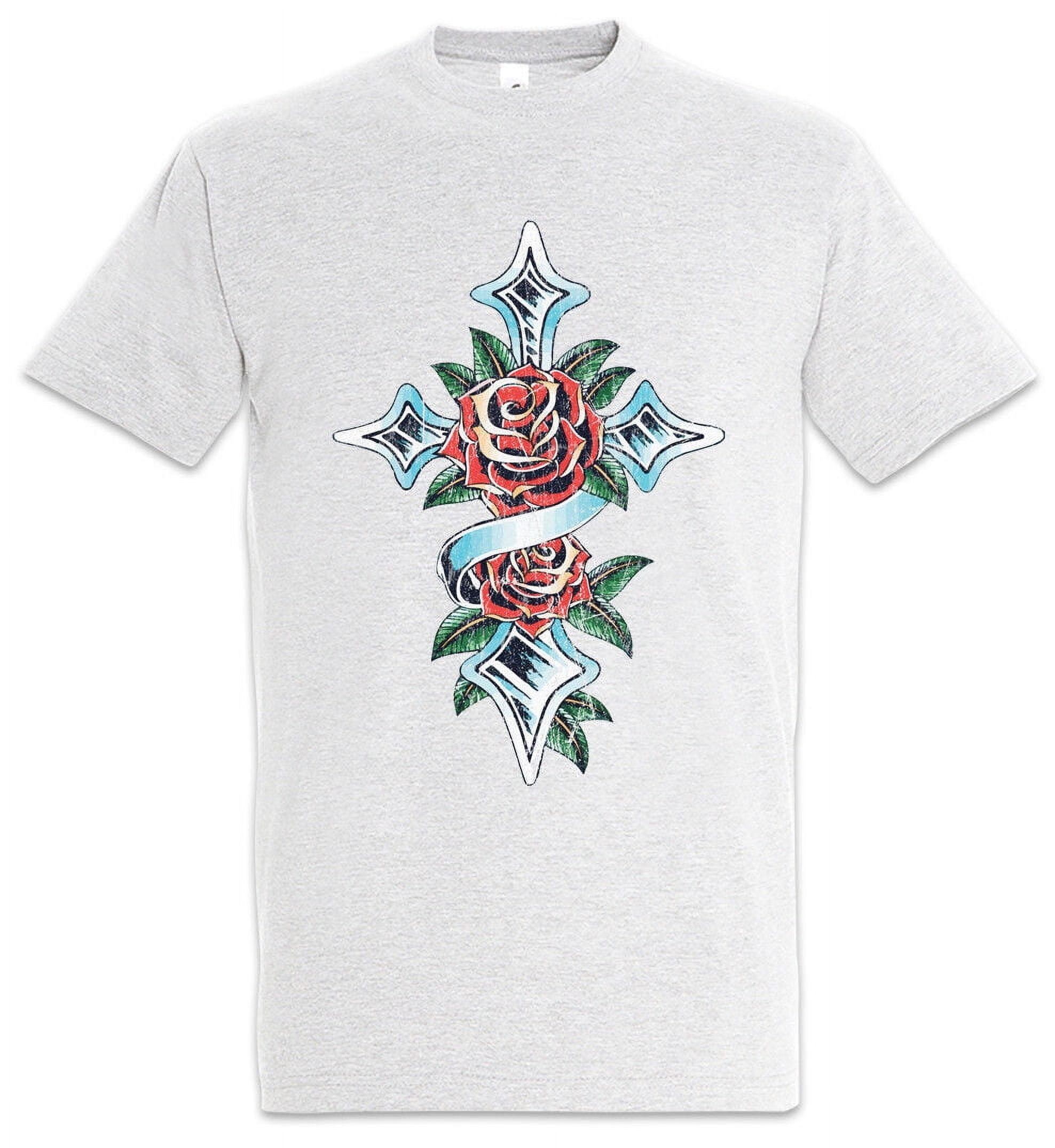 Rose Cross I T-Shirt Symbol Tattoo Sign Roses Christian Christ Artist ...
