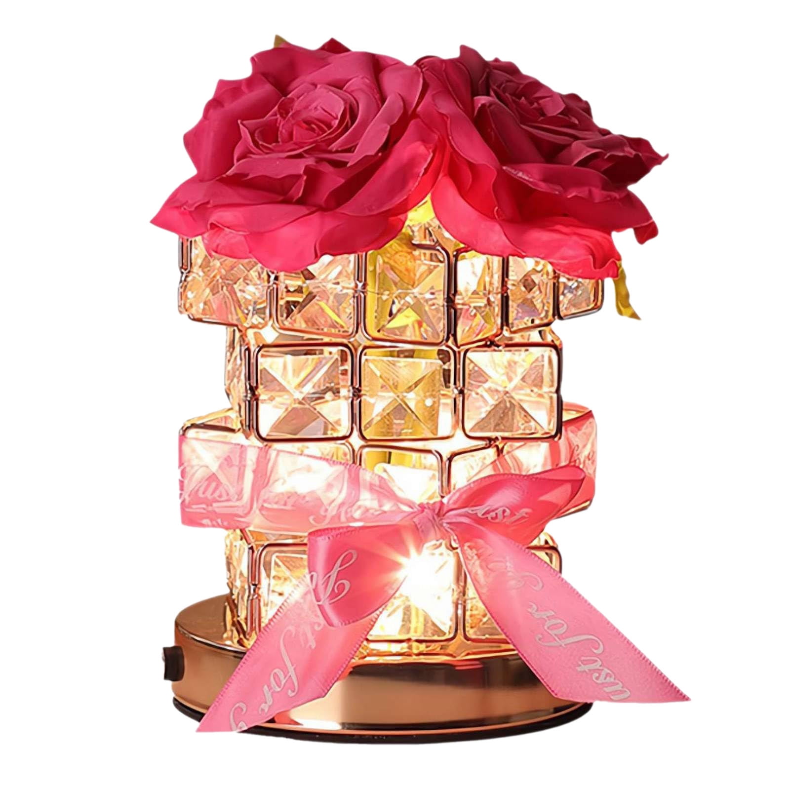 Rose Table Lamp Rechargeable LED Table Lamp Dimmable 3 Color ...