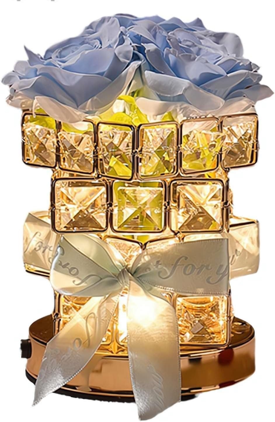Rose Crystal Table Lamp Valentines Day Decor, 2025 New Rechargeable ...