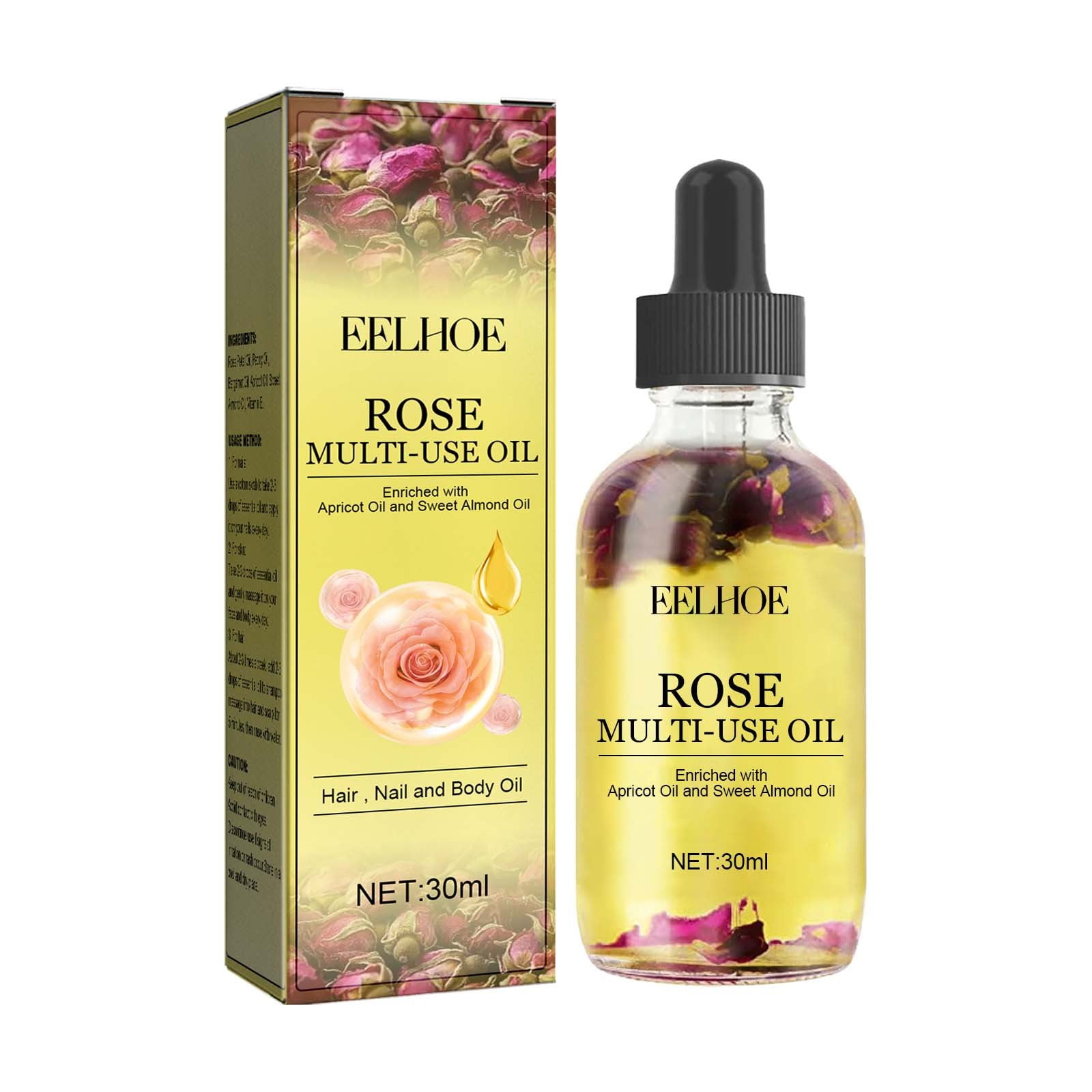 Rose Essential Oil 30ml - Versatile Rose Oil for Face, Body, and Hair ...