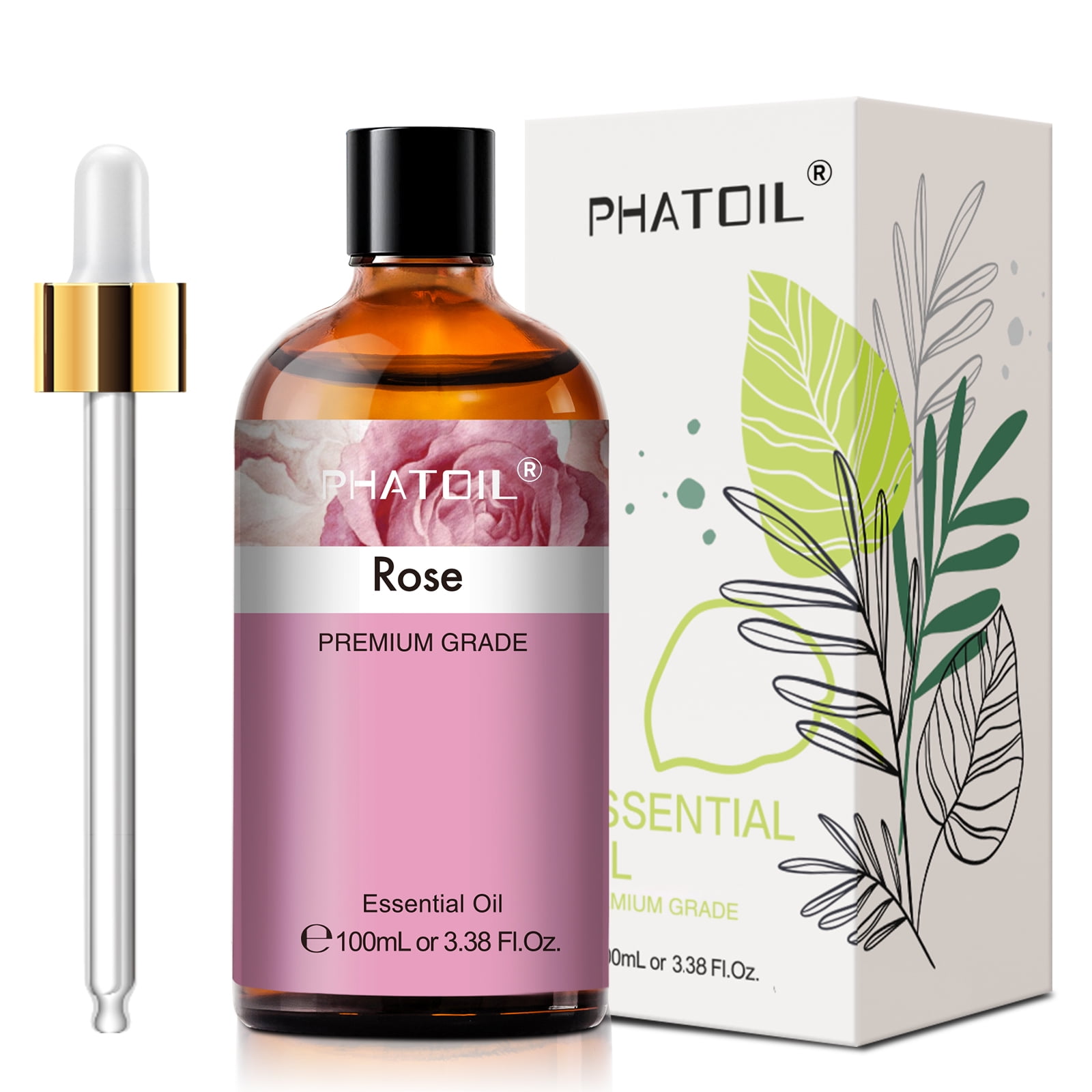 Rose Essential Oils 100ML, 100% Pure and Natural Rose Essential Oil for ...