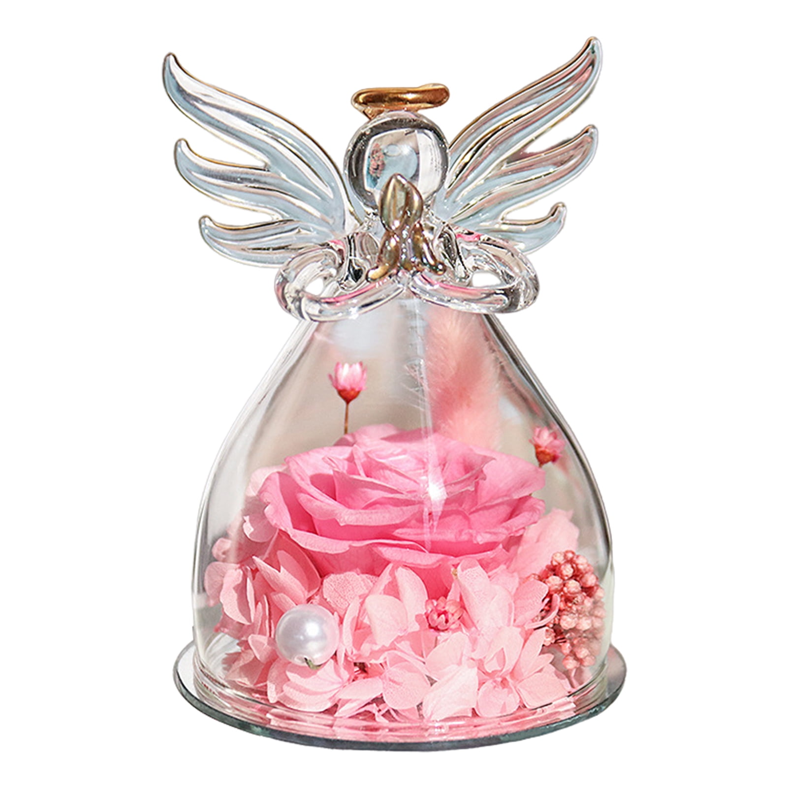 Rose Everlasting Flower Her Glass Angel Figurine Realistic Appearance ...
