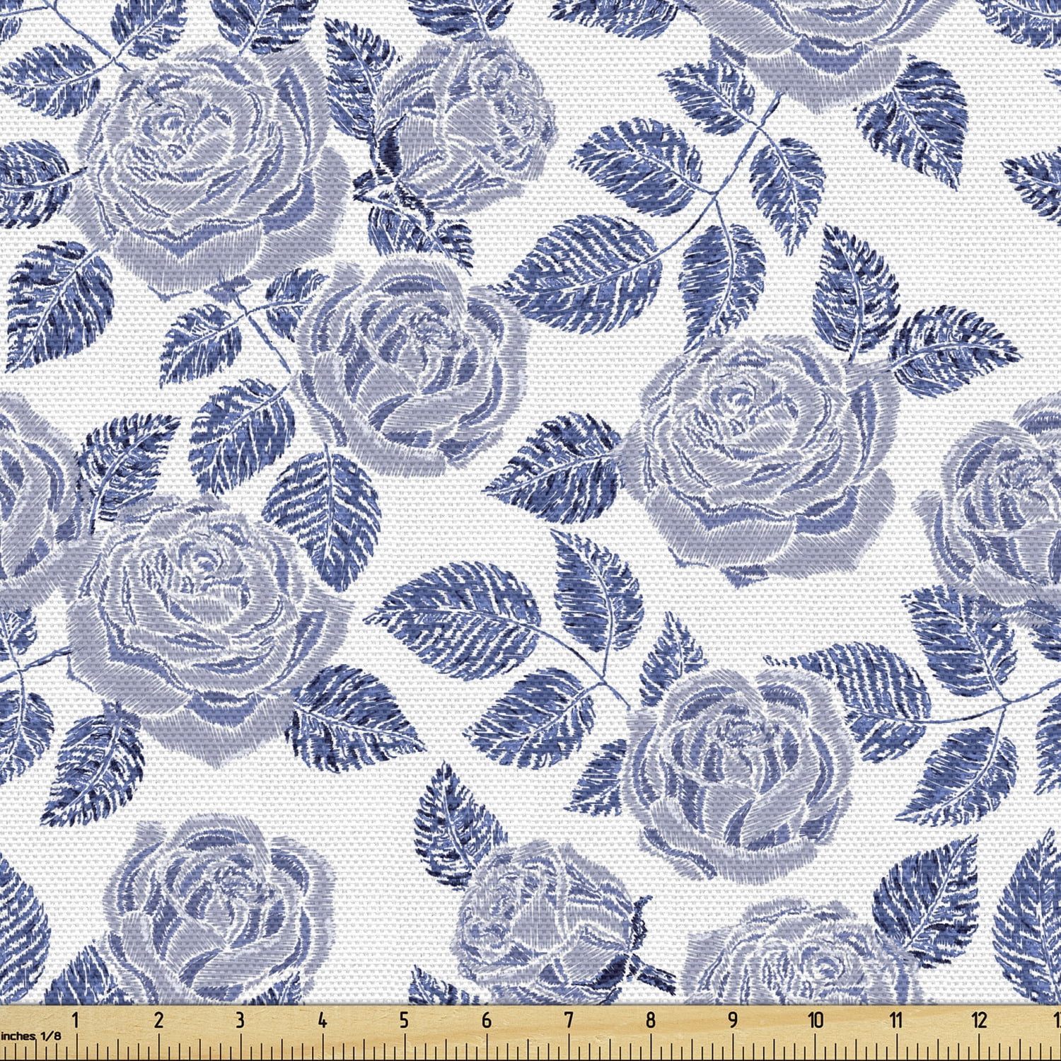 Ambesonne Rose Fabric by the Yard Upholstery, Monochrome Romantic ...