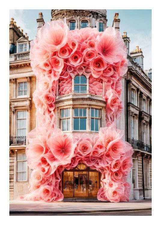Rose Facade Print Wall Art, Modern Wall Decor For Living Room Bedroom ...