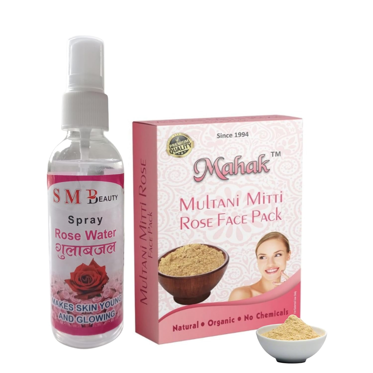 Rose Face Pack with Spray for Skin Glow Anti Ageing Skin Hydration and ...