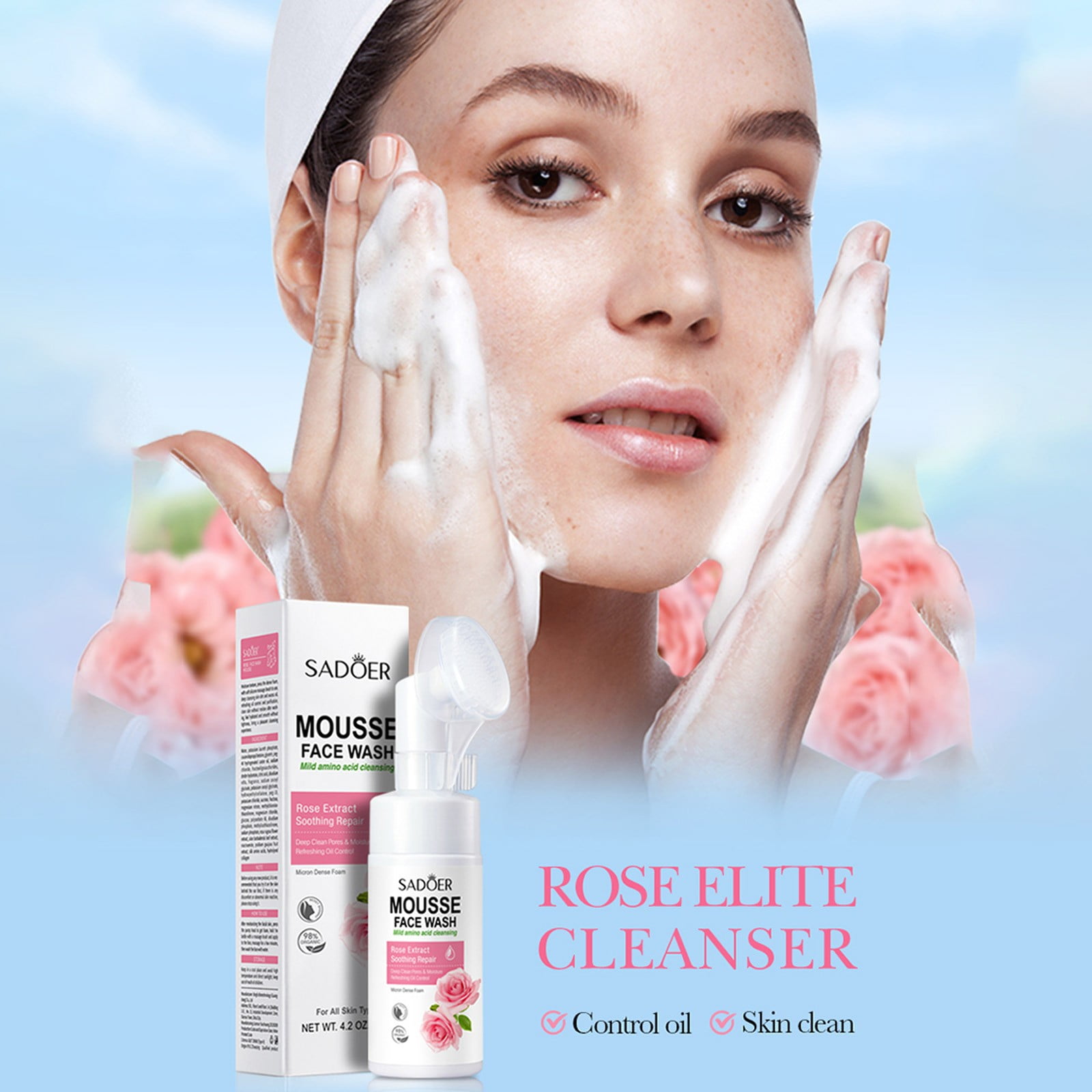 Rose Facial Cleanser | Deep Purifying Hydrating Face Wash – Gentle ...