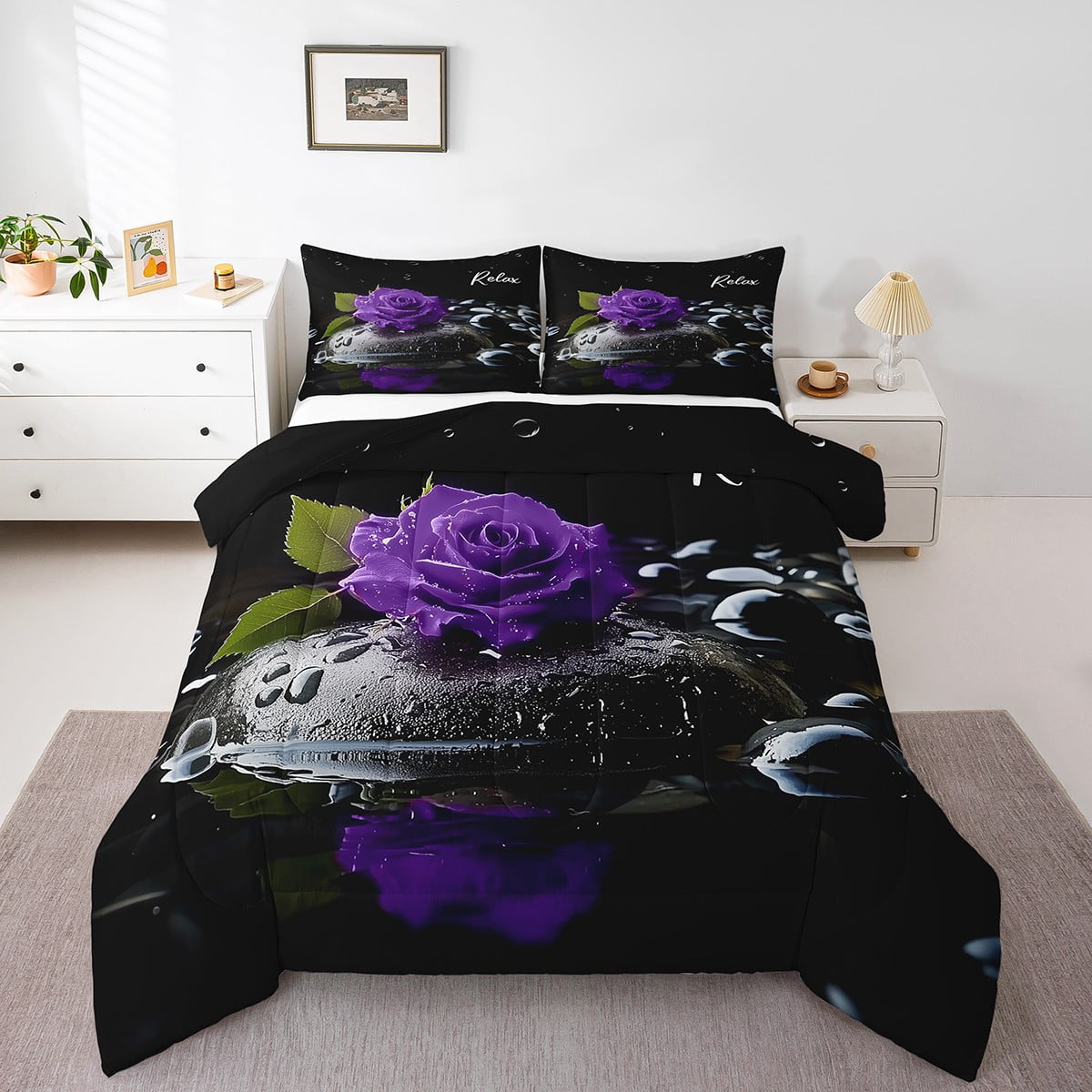 Rose Floral Bedding Comforter Sets Romantic Flowers Rose Bedding Sets ...