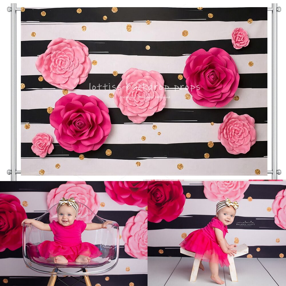 Rose Floral Wall Backdrops Kids Cake Smash Props Children Baby Portrait ...