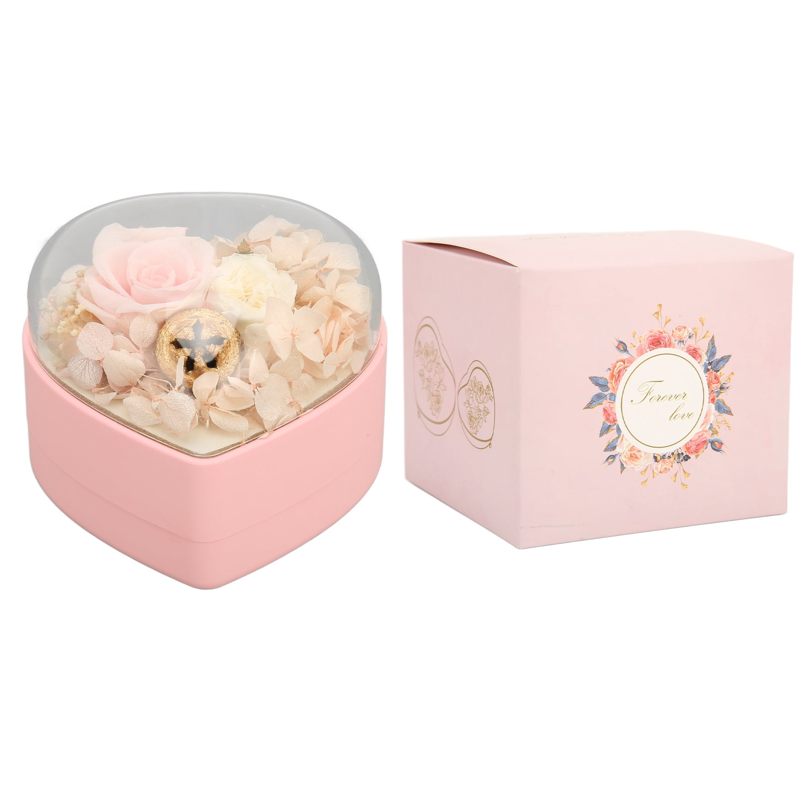 Rose Flower Box Heart Shaped Long Lasting Flip Red Rose Flower Box for ...