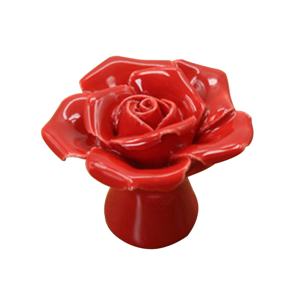 Rose Flower Ceramic Door Knobs, Drawer Pulls, Cupboard Door Handles ...