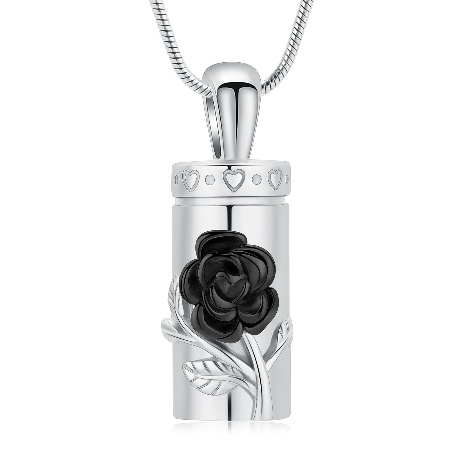 Rose Flower Cylinder Cremation Jewelry for Ashes Urn Necklace Lockets ...