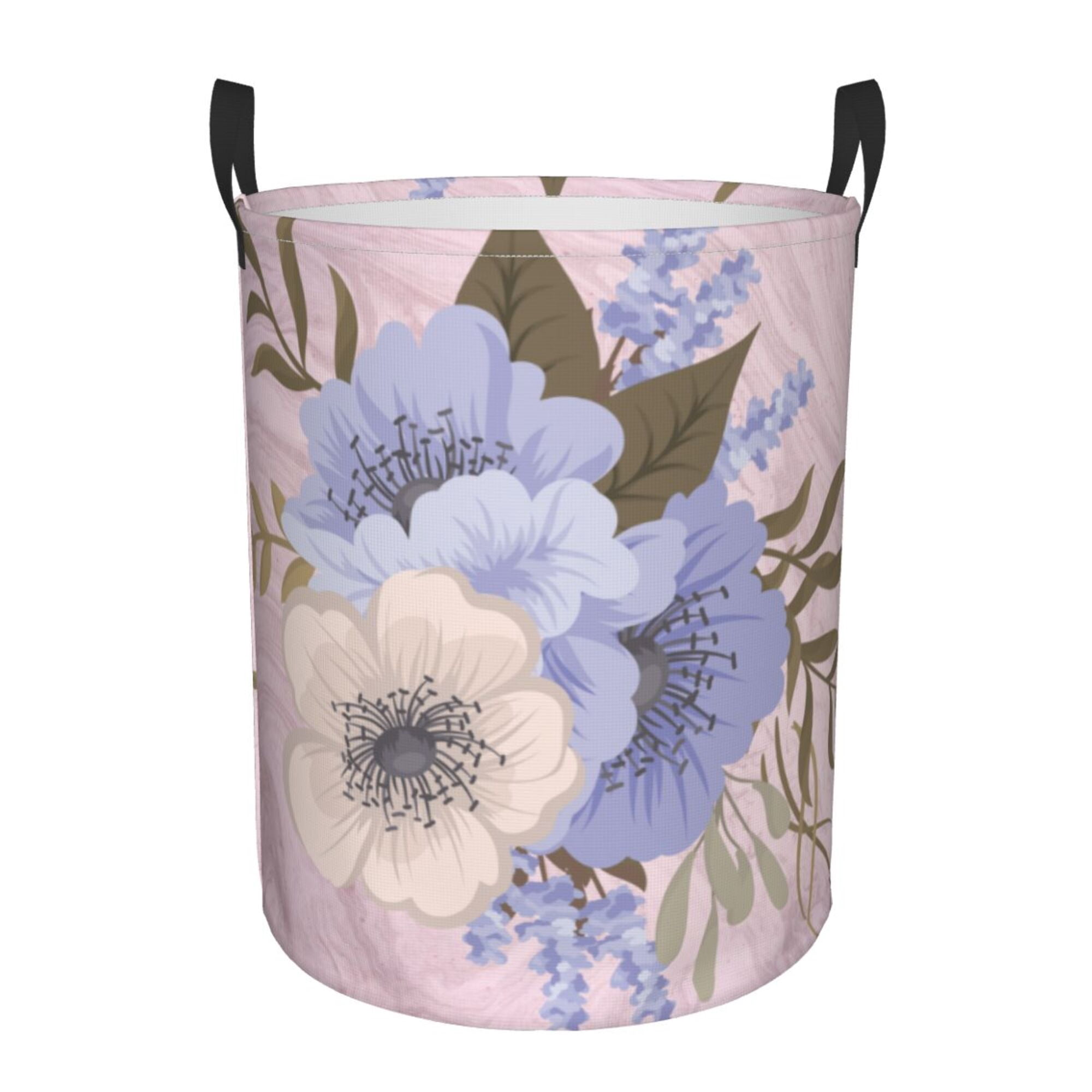 Rose Flower Decorative Laundry Basket Organizer Collapsible -Dirty ...