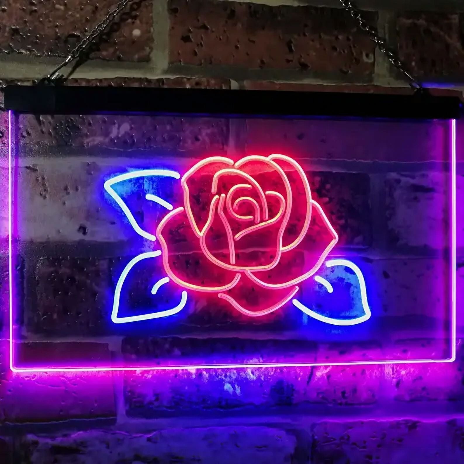 Rose Flower Neon Sign, Boutique Shop Flower Plant Shop Decor - Walmart.com