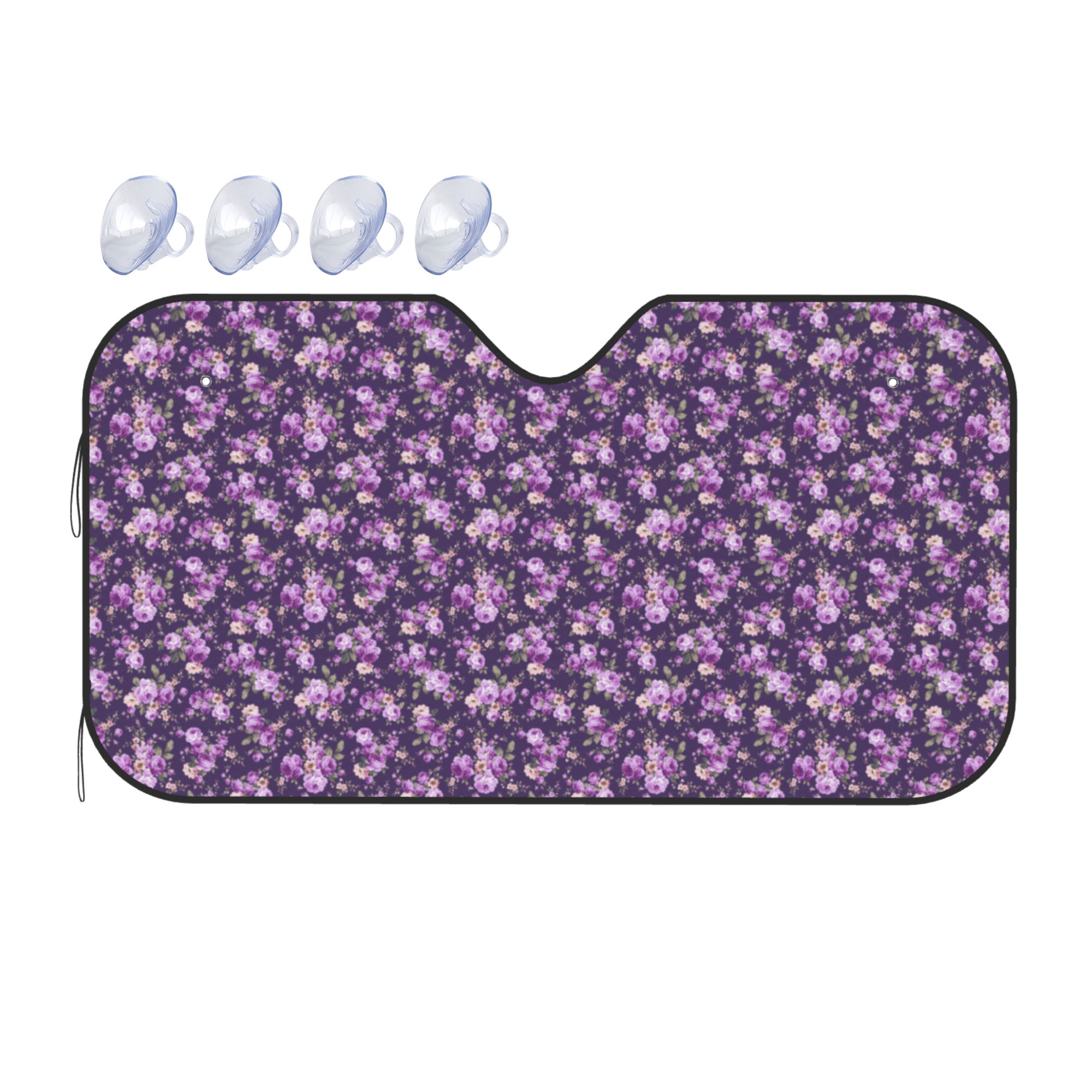 Rose Flower Pattern 1-Piece Car Front Window Sunshade-Foldable for Most ...