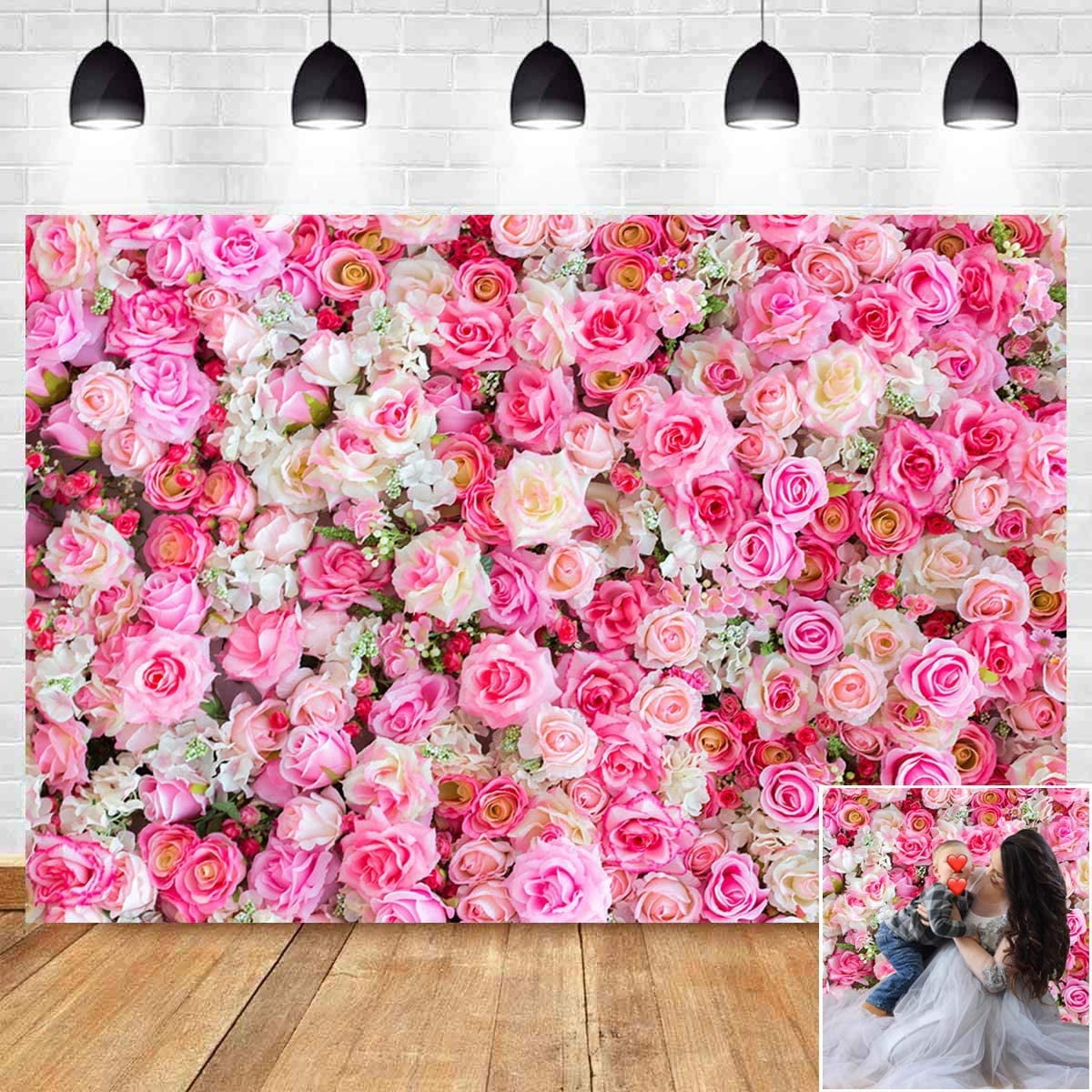 Rose Flower Photo Background Pink Red Rose Photography Backdrop 6x4Ft ...