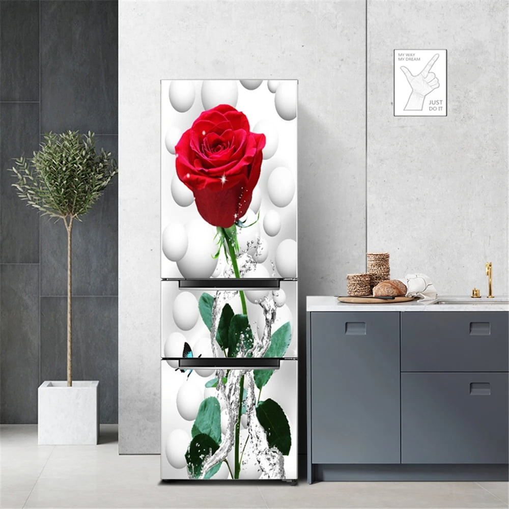 Rose Flower Refrigerator Sticker Peach Blossom Narcissus Home ...