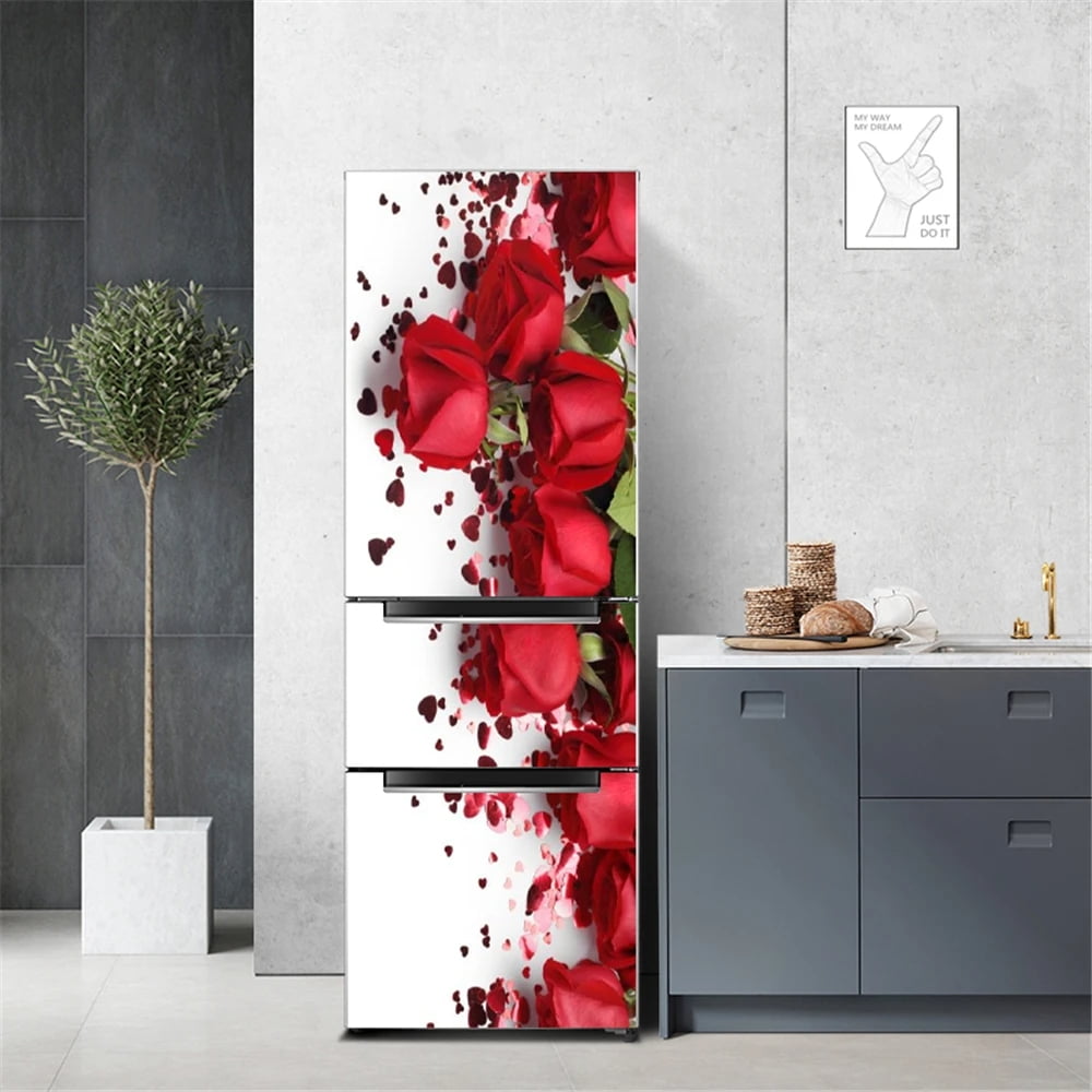 Rose Flower Refrigerator Sticker Peach Blossom Narcissus Home ration ...