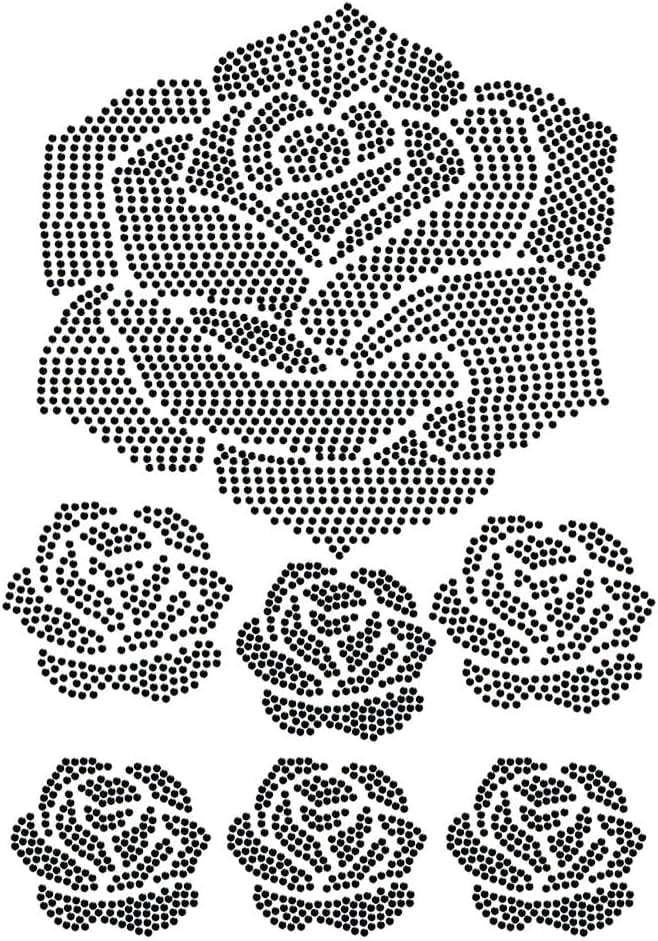 Rose Flower Rhinestonet Iron on Transfer 11.7x8.3 Inch Heat Transfer ...