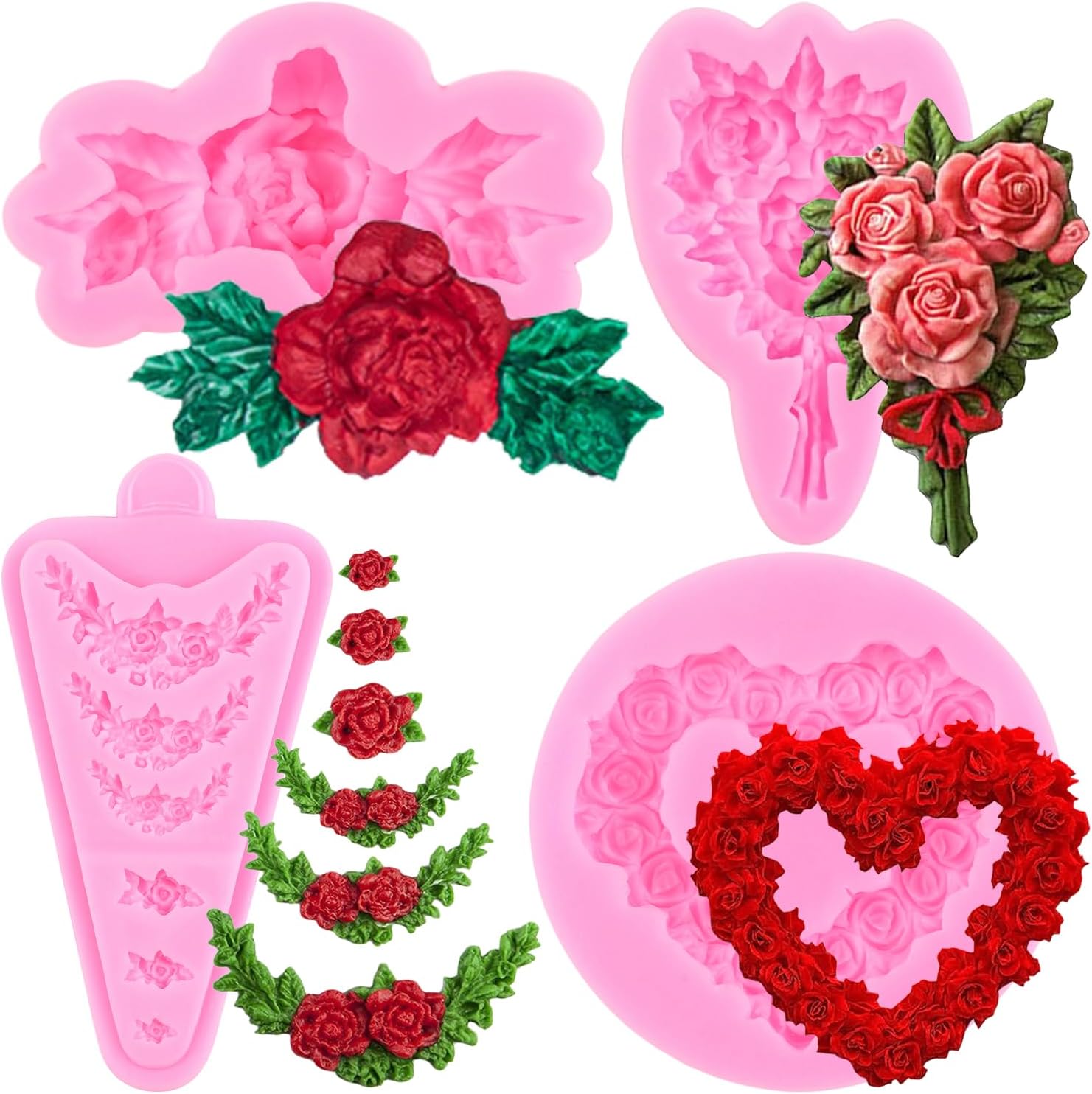 Rose Flower Silicone Molds Daisy Flower Fondant Mold For Cake ...