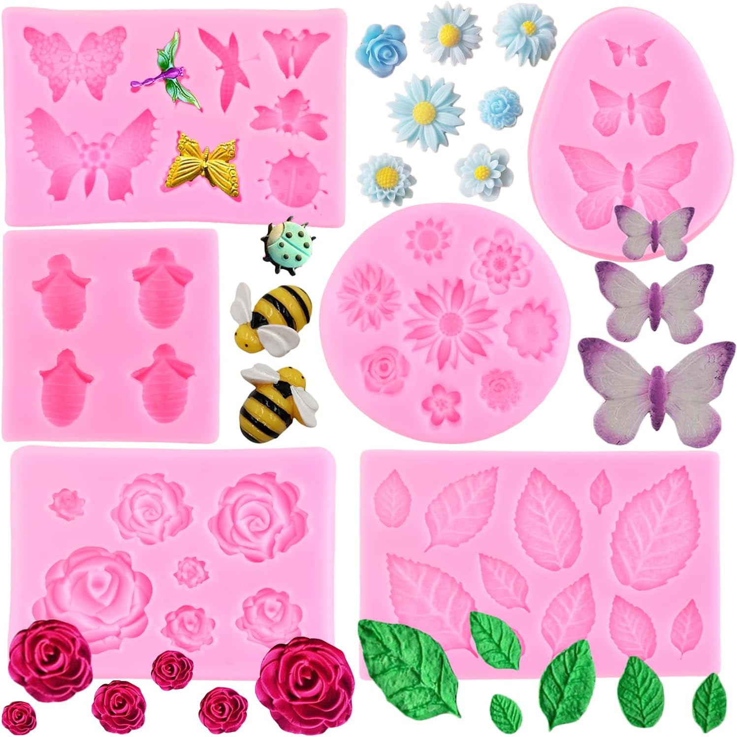 Rose Flower Silicone Molds Daisy Flower Fondant Mold For Cake ...
