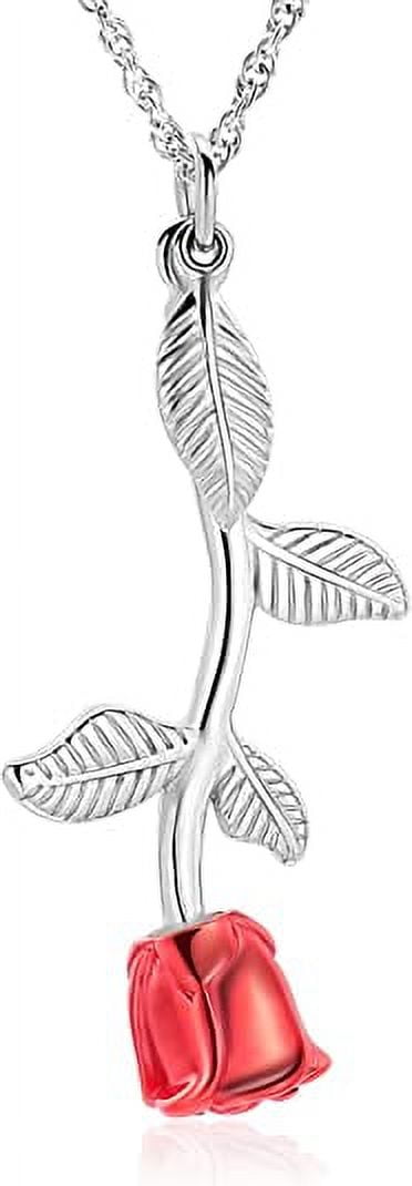 Rose Flower Urn Necklace for Ashes Cremation Jewelry for Women Girls ...