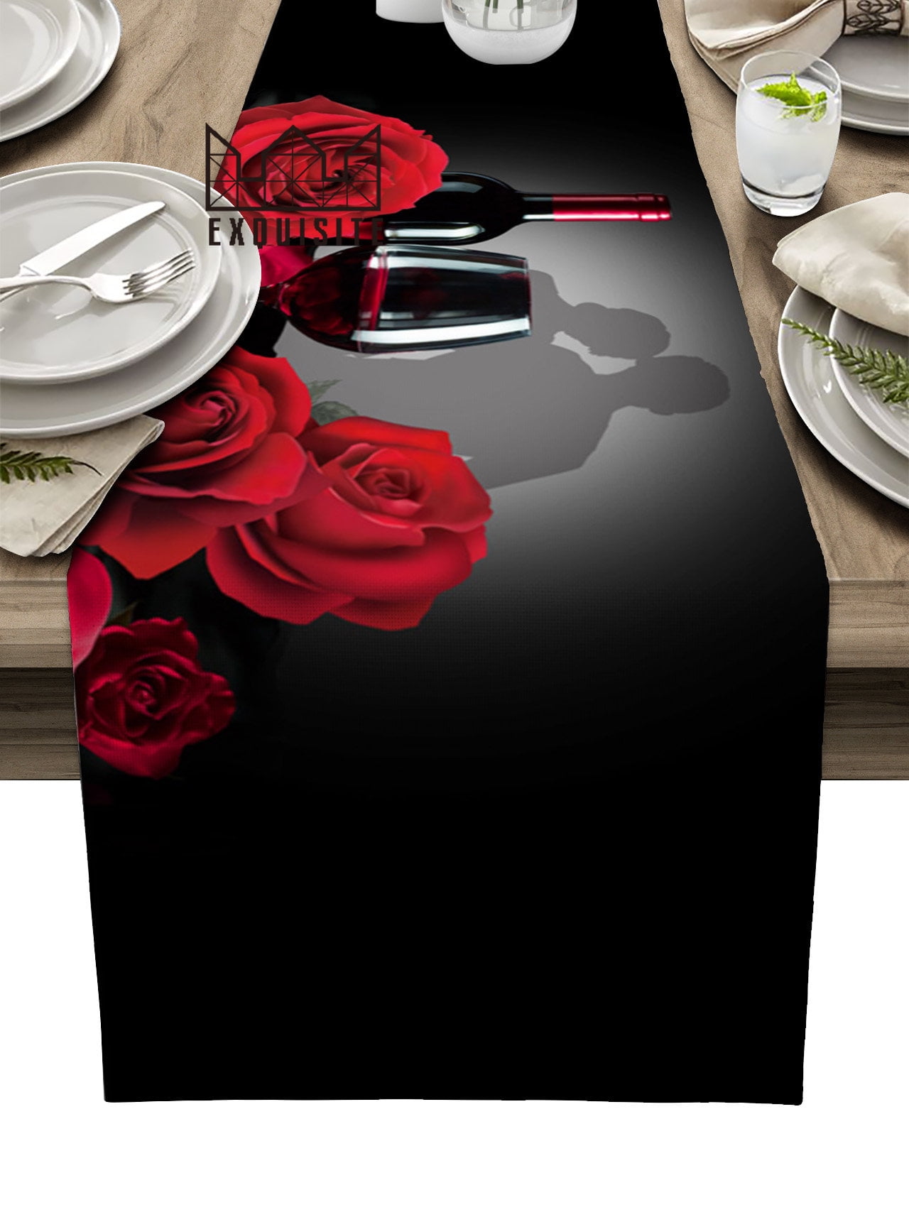 Rose Flower Wine Red Black Background Coffee Table r Dining Table r ...