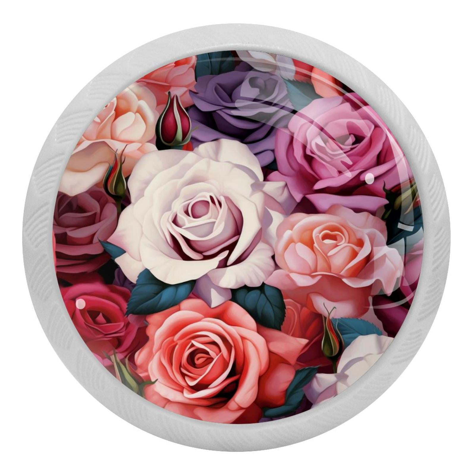 Rose Fluorescent Drawer Pulls: Round 4-Pack, Glow-in-the-Dark Knobs for ...