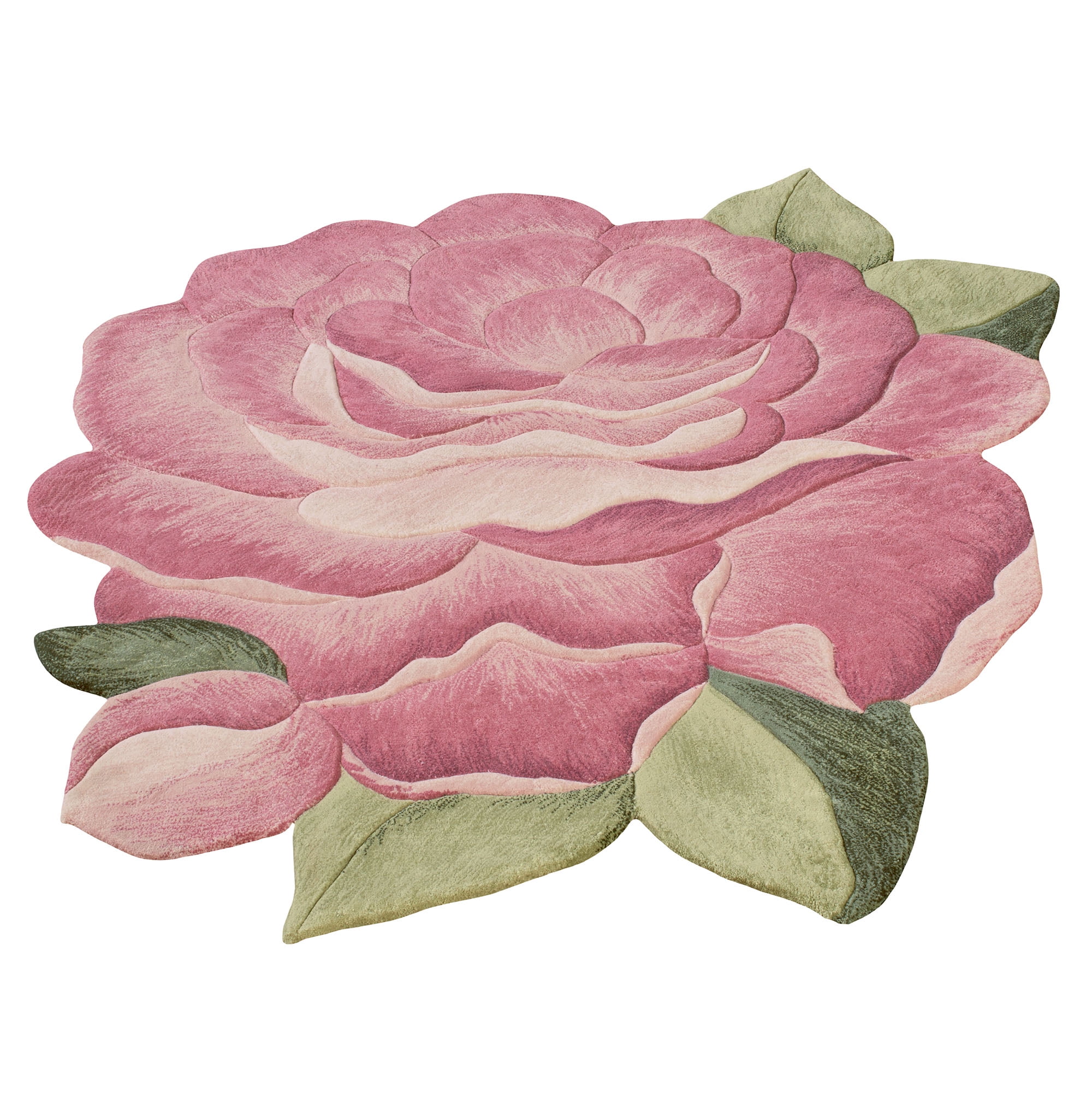 Rose Garden - Flower Shaped Rug - Pink - Handmade - Handcarved Design ...