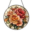 Rose Garden at Night Stained Glass Style Suncatcher – Floral Window ...