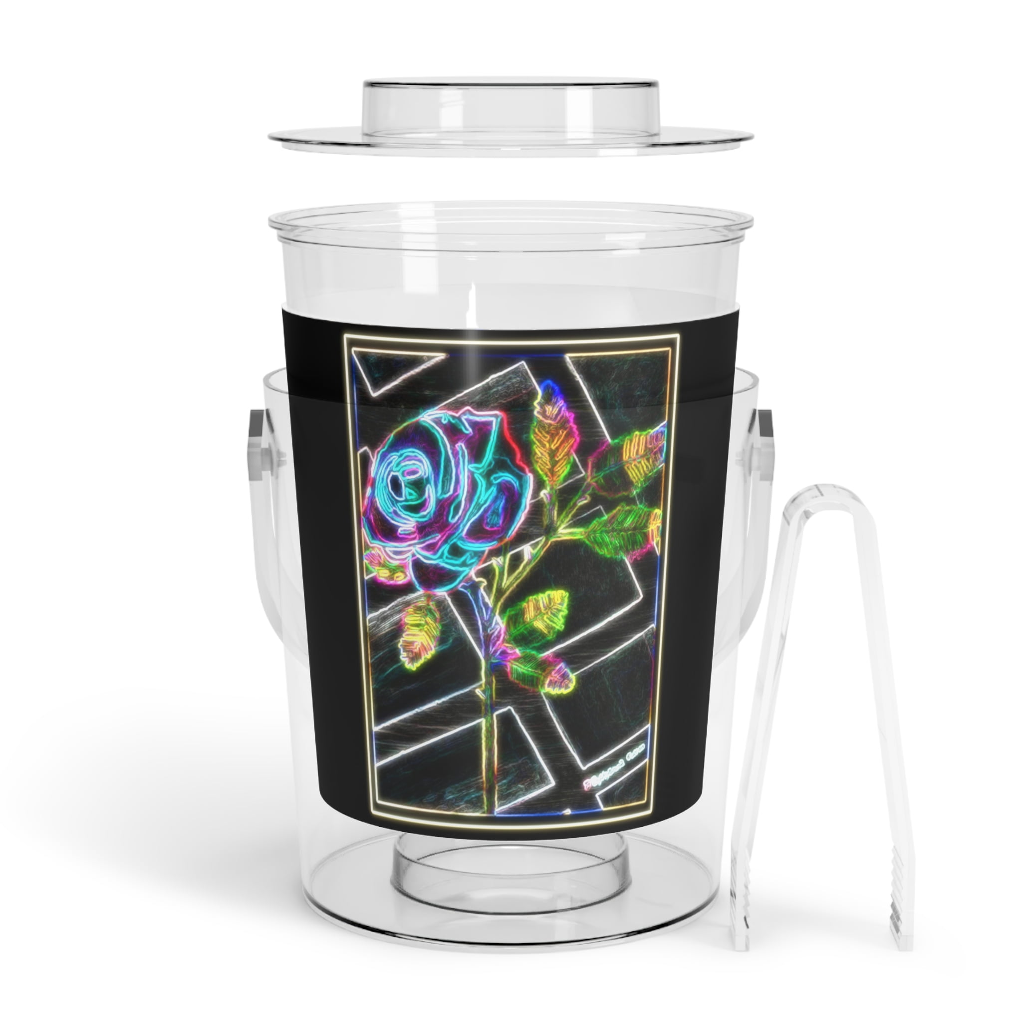 "Rose Glow" Ice Bucket with Tongs - Walmart.com