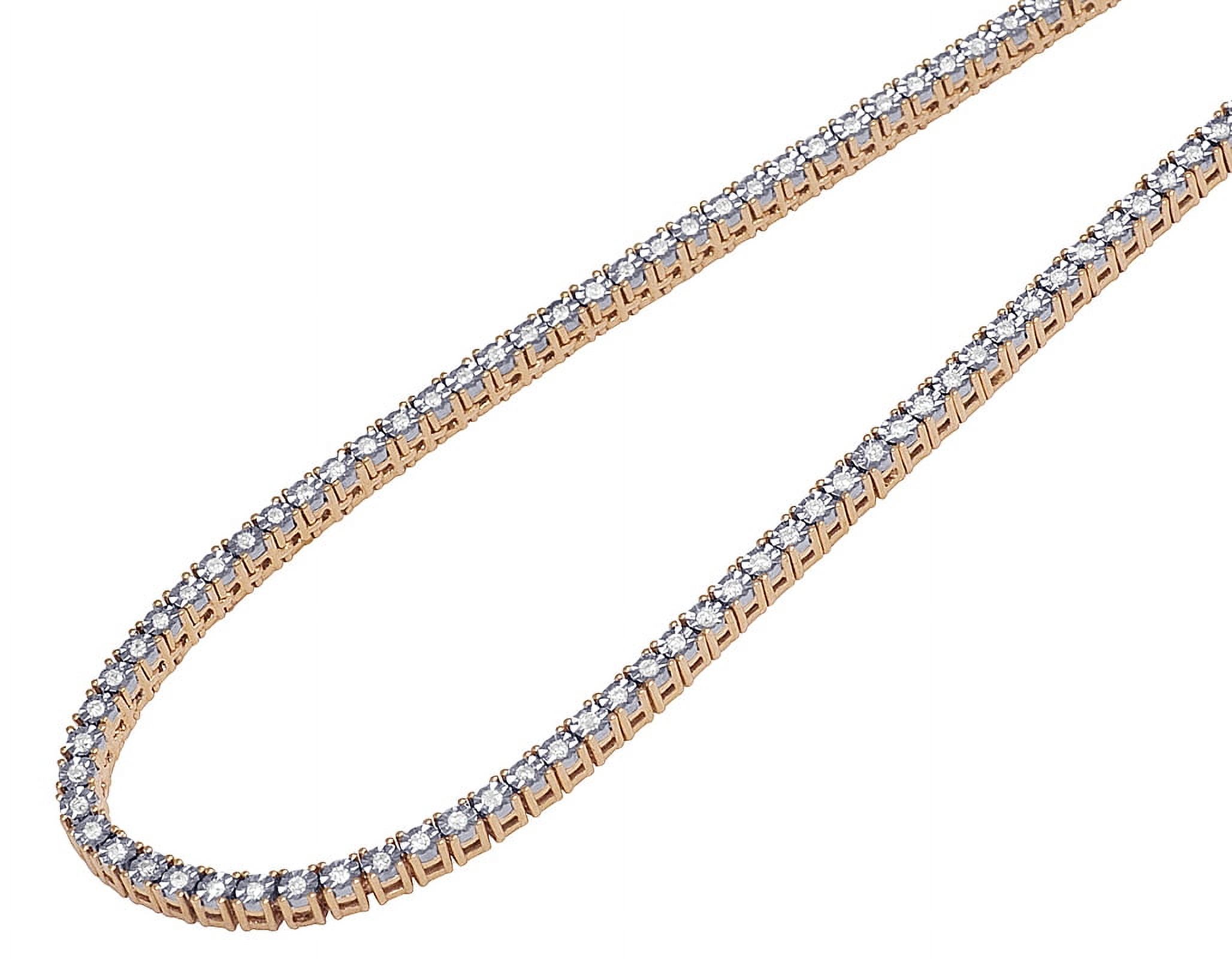 Rose Gold 1.5 Pointer Illusion Set Tennis Chain 3MM 16-24"-24 ...