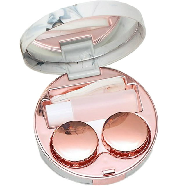 Rose Gold 1 Pack Portable Contact Lens Case, Eye Contacts Applicator ...
