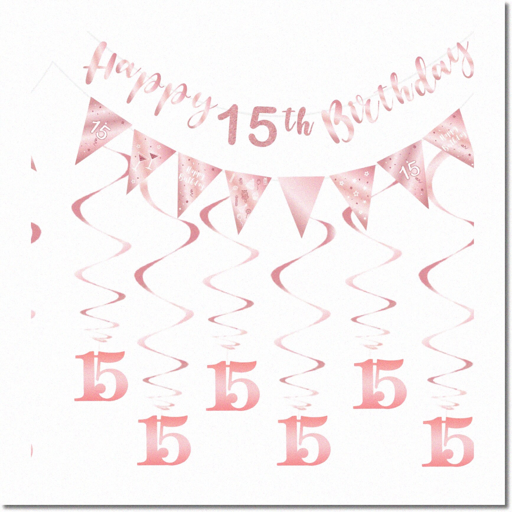 Rose Gold 15th Birthday Bash Kit: Glamorous Decorations for Girls ...