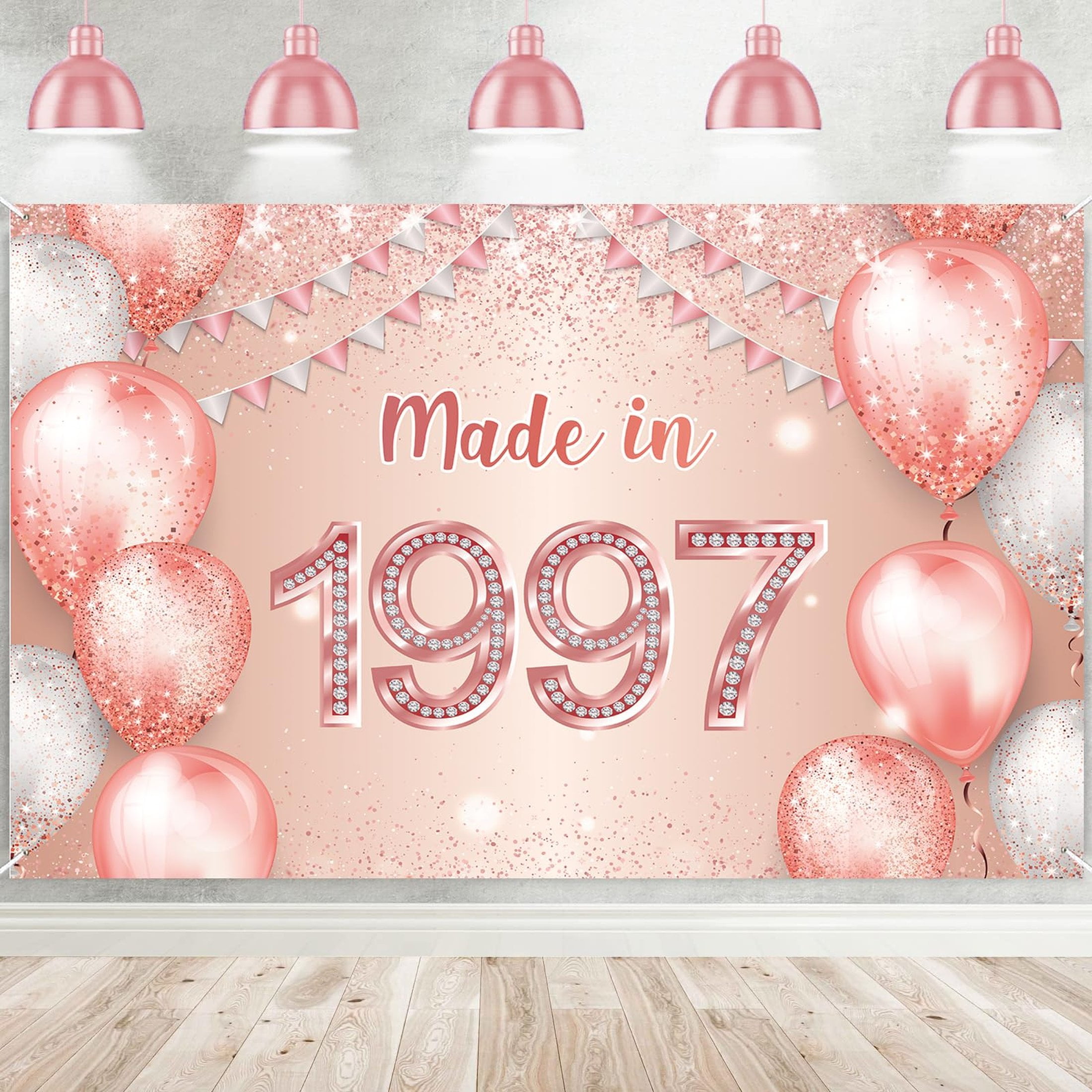 Rose Gold 26th Birthday Celebration Banner - Cheers to 26 Years ...
